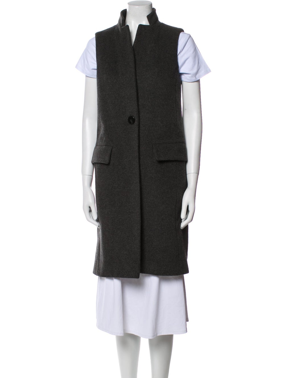 Intermix Wool Coat - Grey Coats, Clothing - WIX48875 | The RealReal