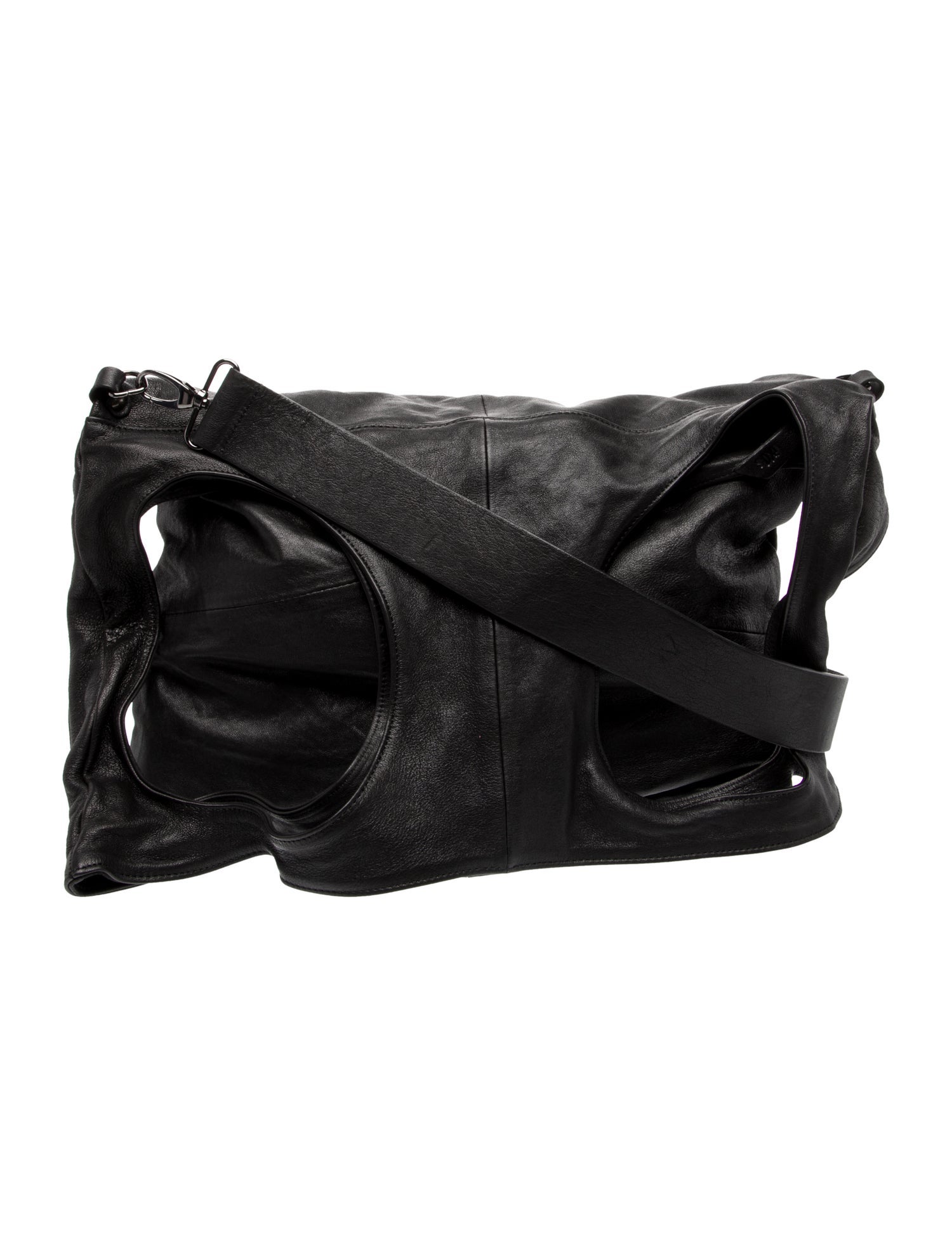 Ixos Leather Messenger Bag - Black Backpacks, Handbags - WIXOS20051 ...