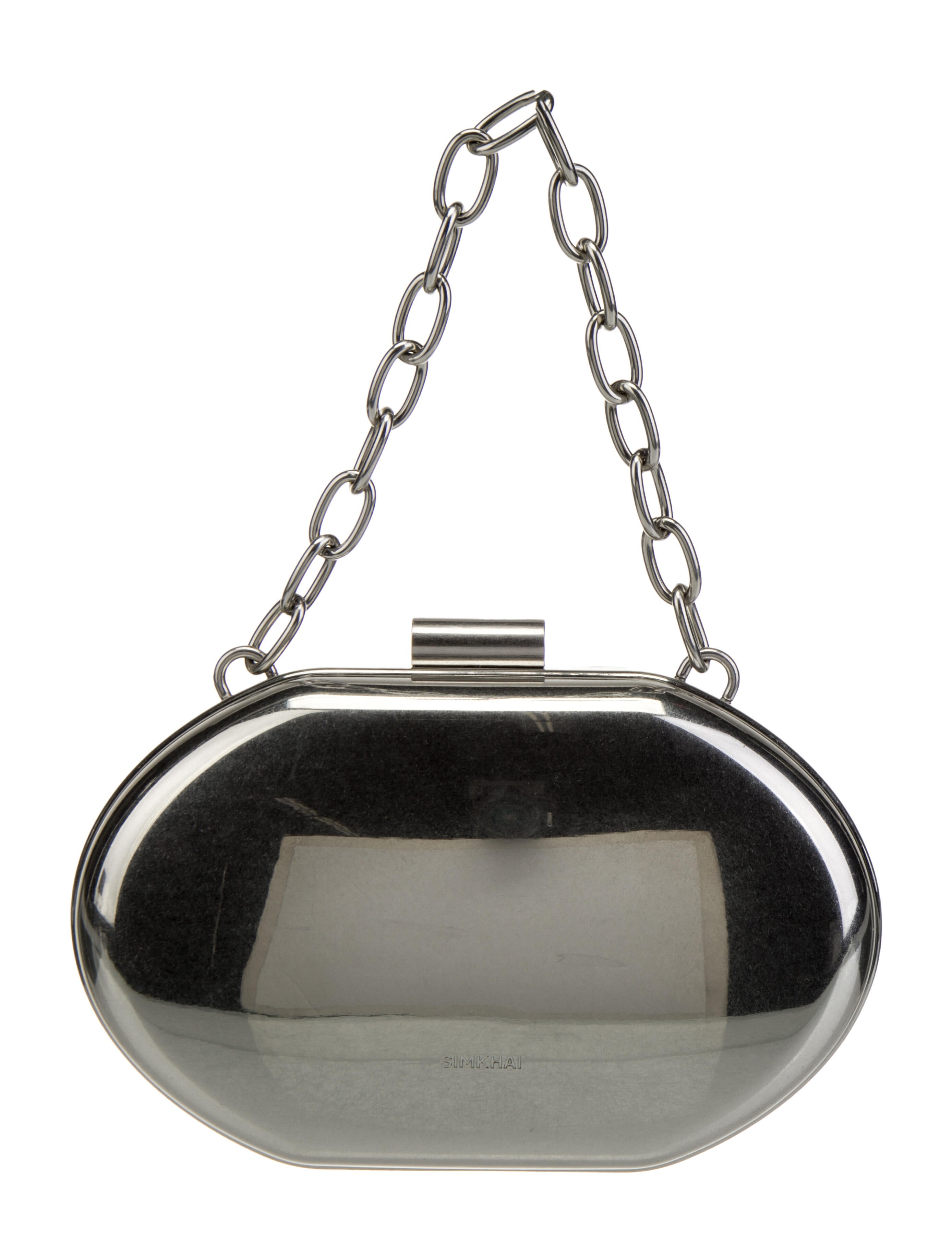 Jonathan Simkhai Metal Chain-Link Handle Bag - Silver Handle Bags ...