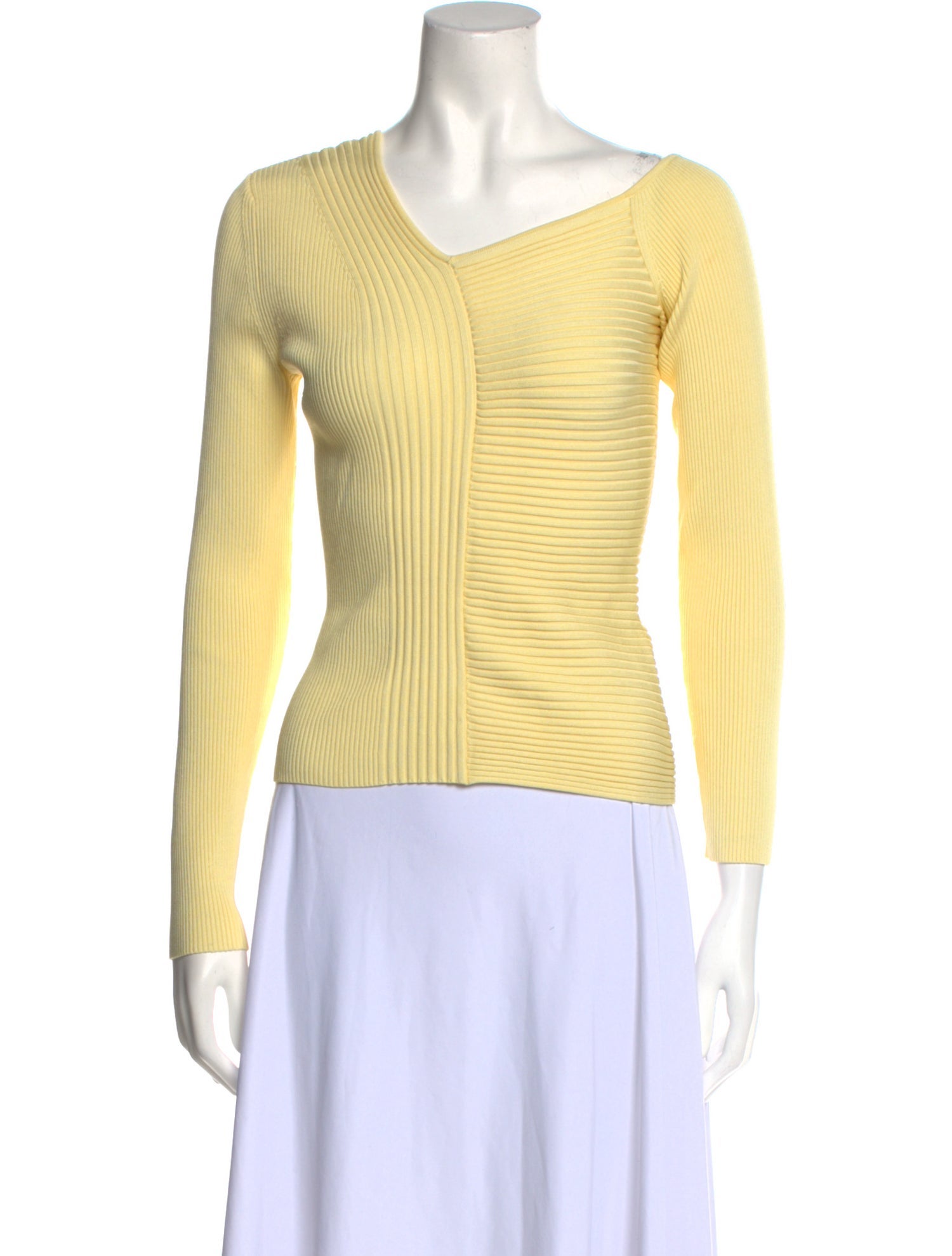 Jonathan Simkhai V-Neck Long Sleeve Top - Yellow Tops, Clothing ...