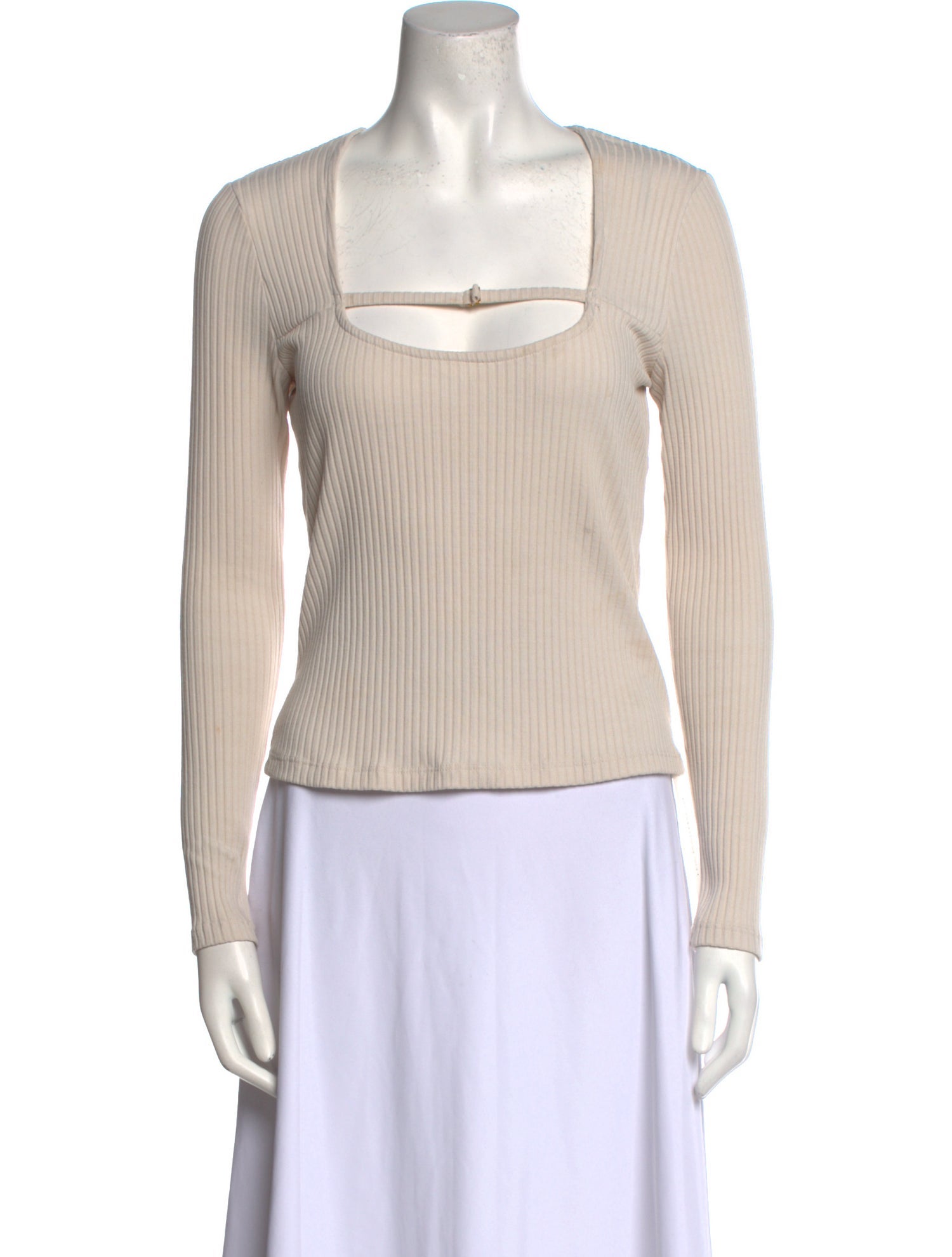 Jonathan Simkhai Square Neckline Long Sleeve Top - Neutrals Tops ...