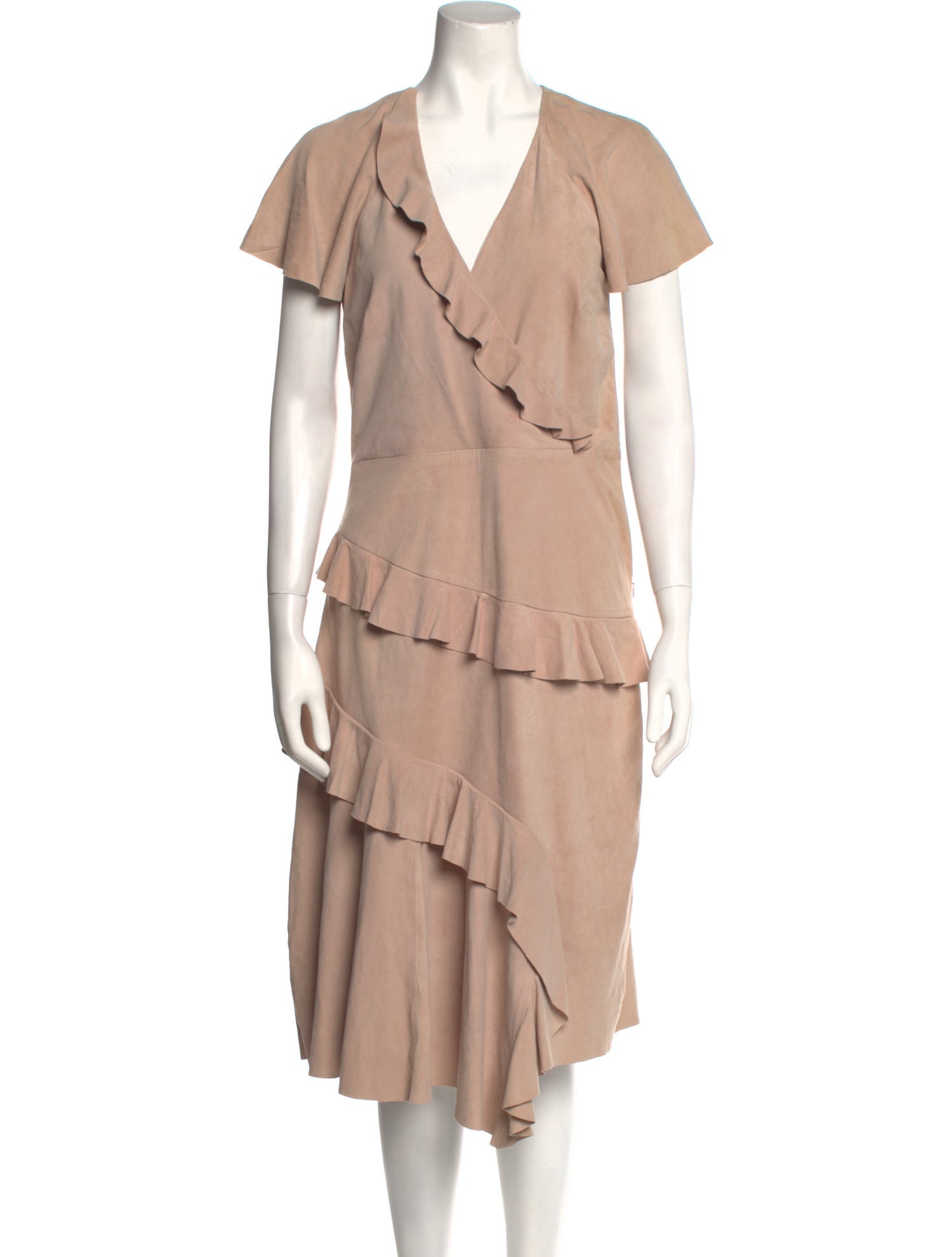 Joie Goat Leather Midi Length Dress - Neutrals Dresses, Clothing ...