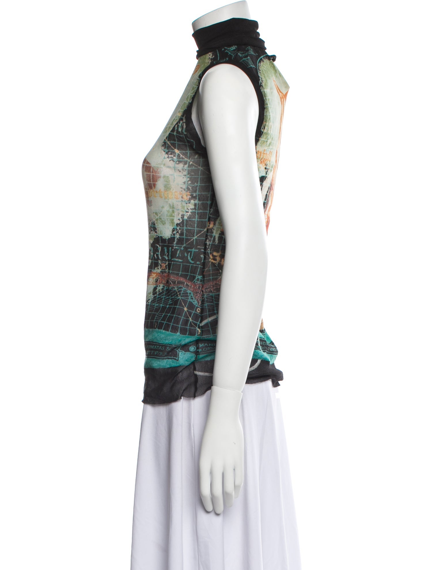 Jean Paul Gaultier Classique Vintage Printed Top - Black Tops, Clothing ...