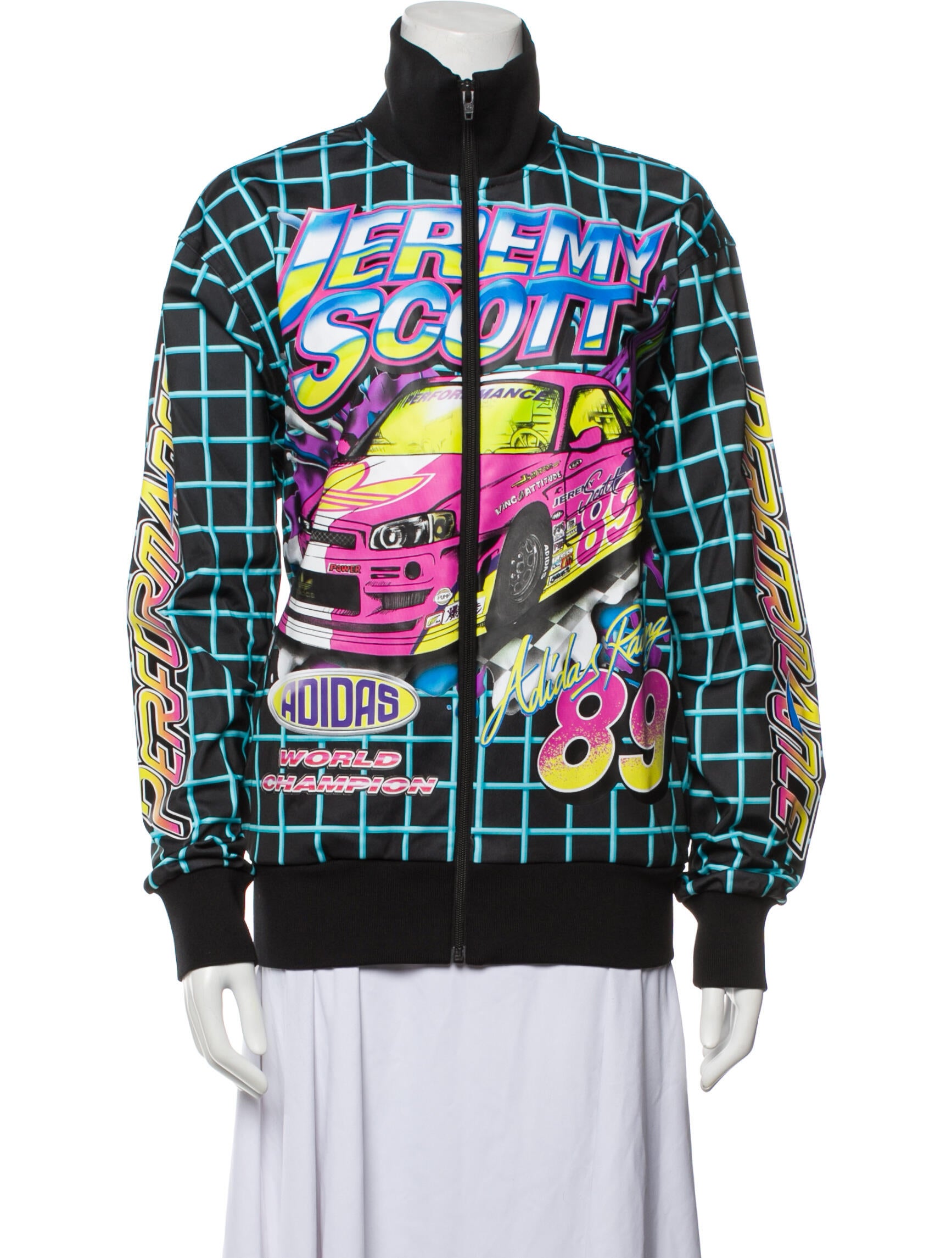 Jeremy Scott x Adidas Printed Bomber Jacket w/ Tags - Black Jackets ...