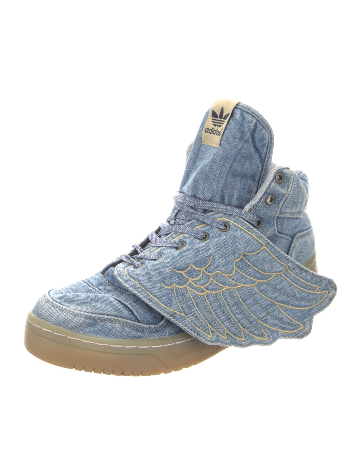 Jeremy Scott x Adidas Denim Printed Sneakers - Blue Sneakers, Shoes ...