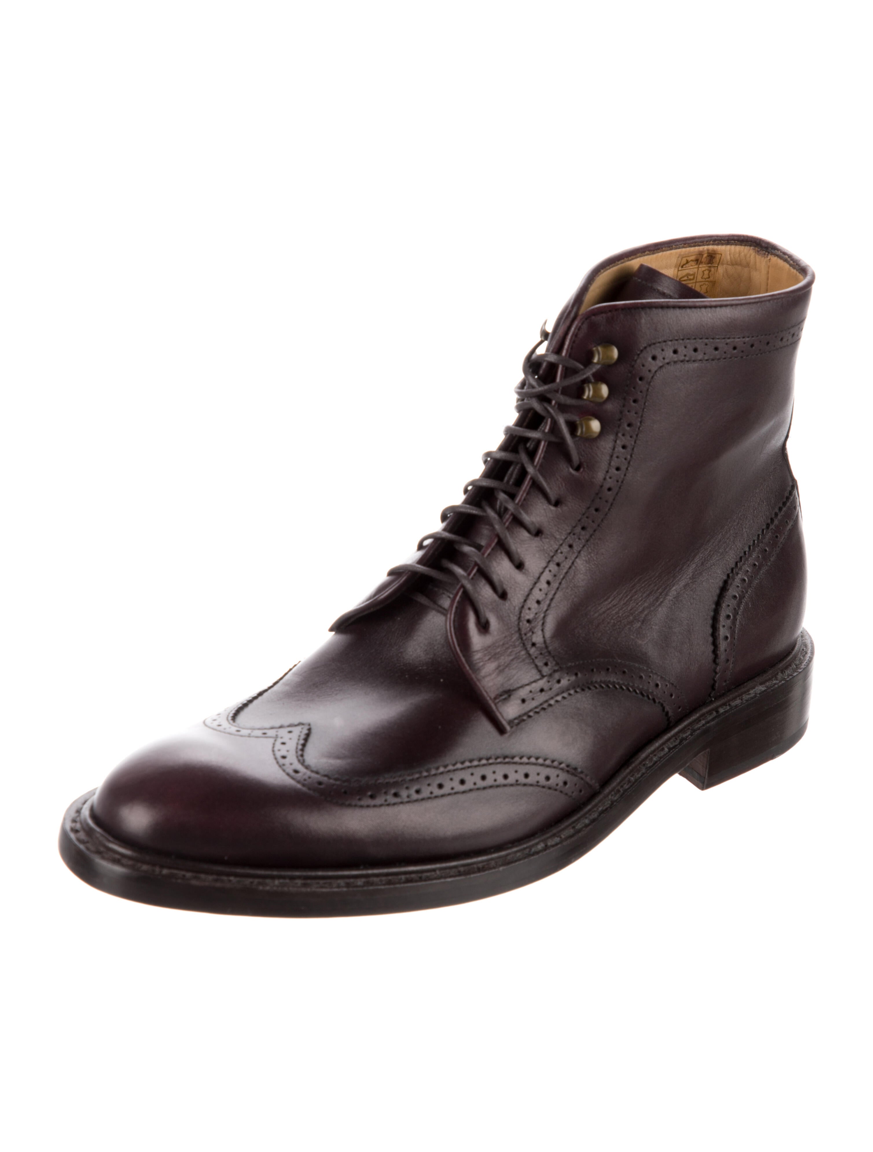 Jack Erwin Leather Combat Boots - Burgundy Boots, Shoes - WJACE20106 ...
