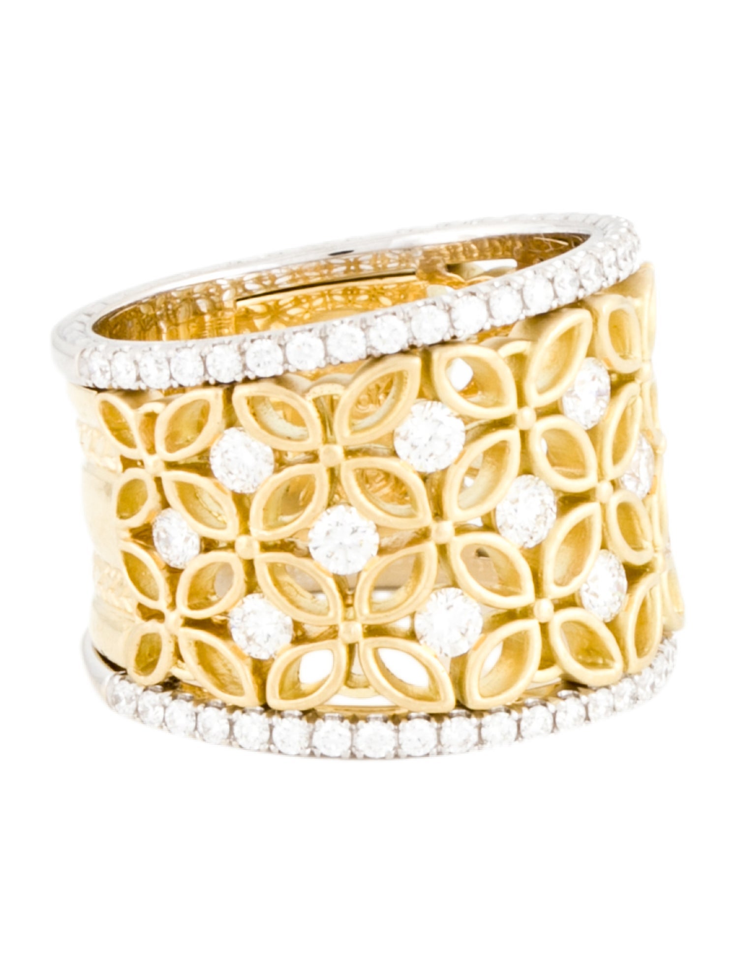 Jack Kelége 18K Diamond Gatana Wide Band - 18K Yellow Gold Band, Rings ...