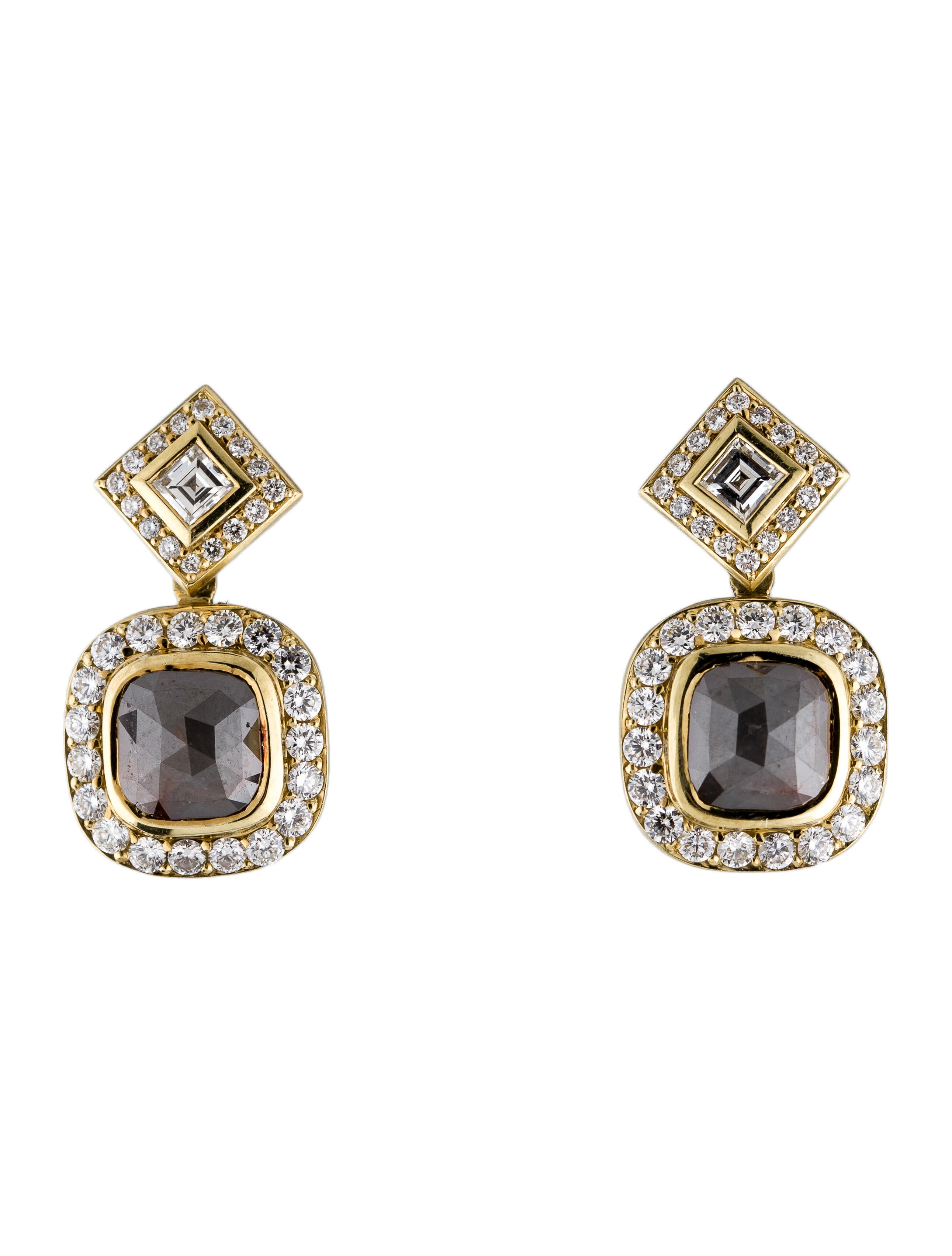 Jared Lehr 18K Diamond Drop Earrings - 14K Yellow Gold Drop, Earrings ...