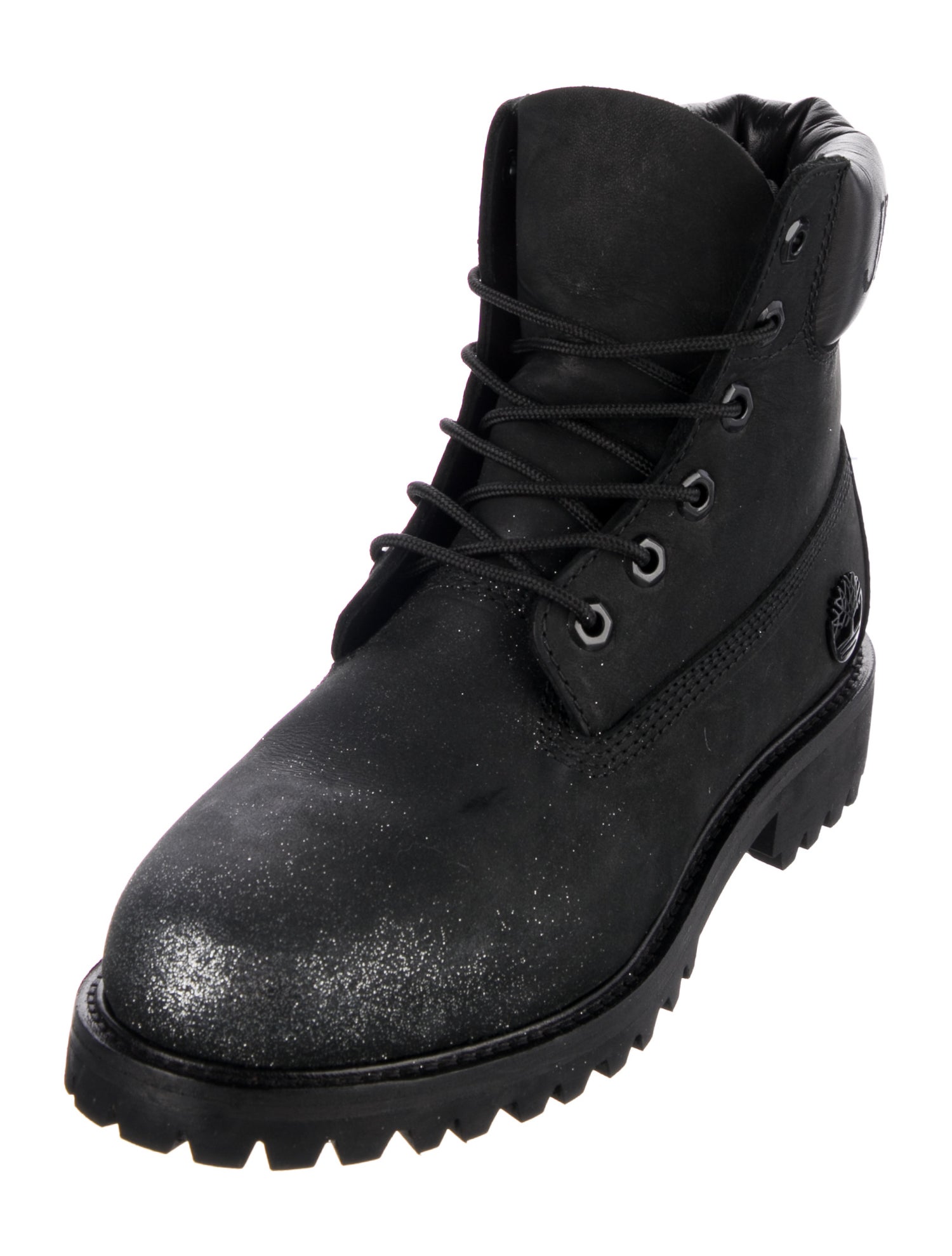Jimmy Choo x Timberland Suede Glitter Accents Combat Boots - Black ...