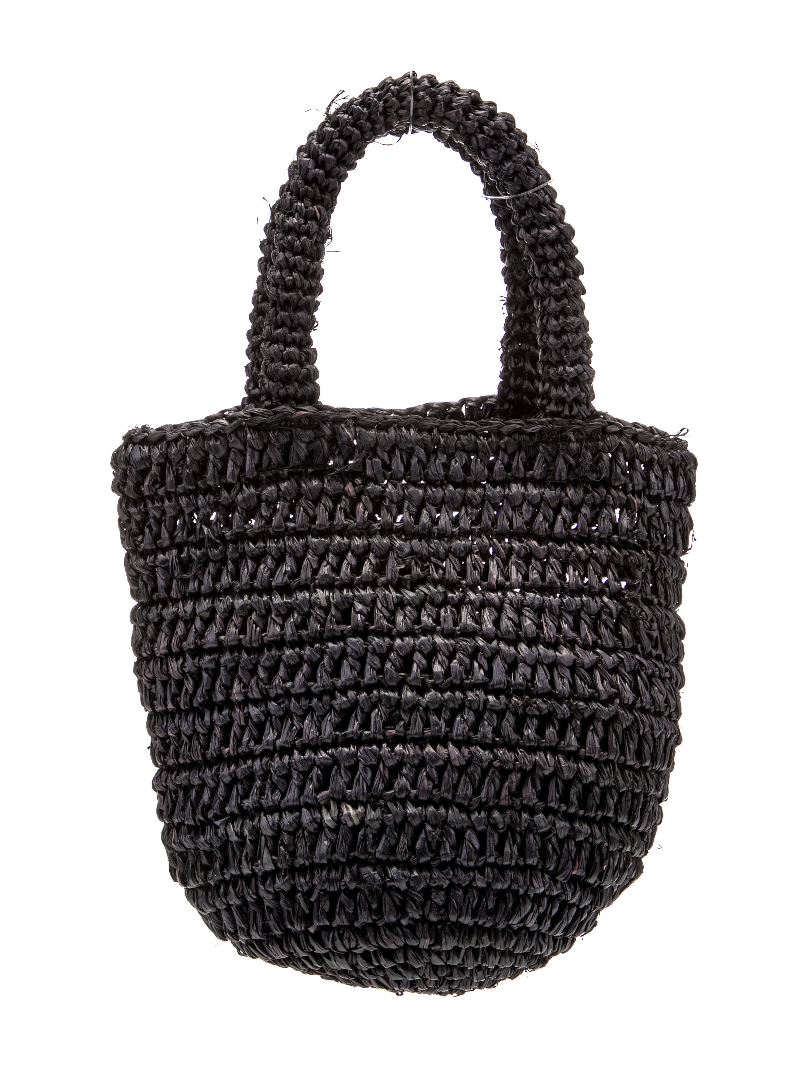 Jenni Kayne Woven Straw Handle Bag - Black Handle Bags, Handbags ...