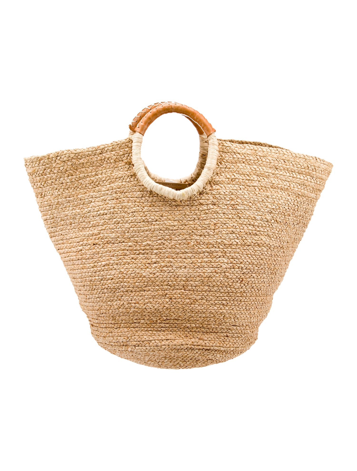 Jenni Kayne Leather Trimmed Raffia Handle Bag - Neutrals Handle Bags ...