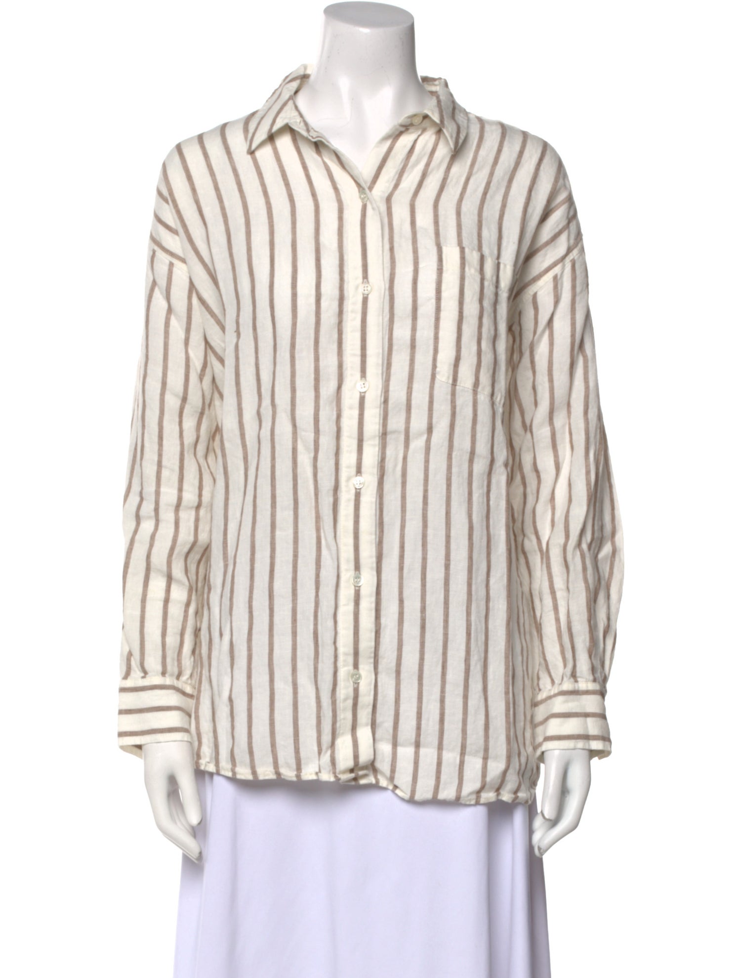 Jenni Kayne Linen Striped Button-Up Top - Neutrals Tops, Clothing ...