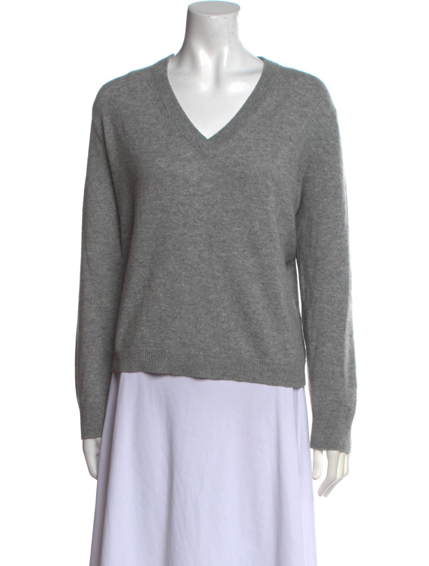 Jenni Kayne Cashmere V-Neck Sweater - Grey Knitwear, Clothing ...
