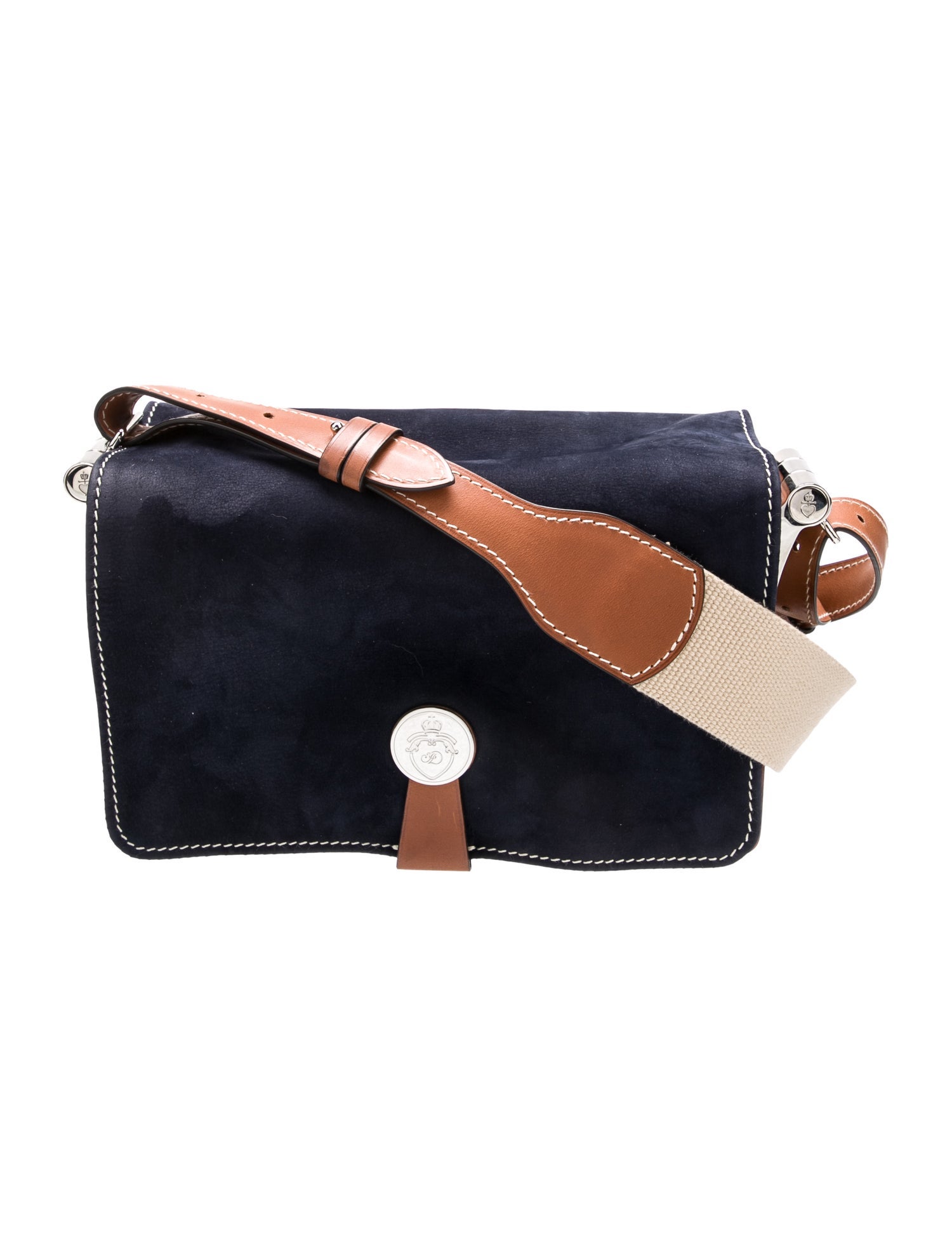 Joseph Duclos Suede Messenger Bag - Blue Crossbody Bags, Handbags ...