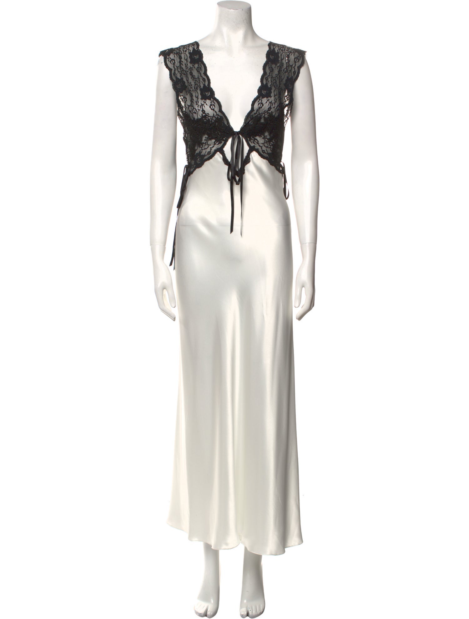 Jon Quil by Diane Samandi V-Neck Long Dress - White Dresses, Clothing ...