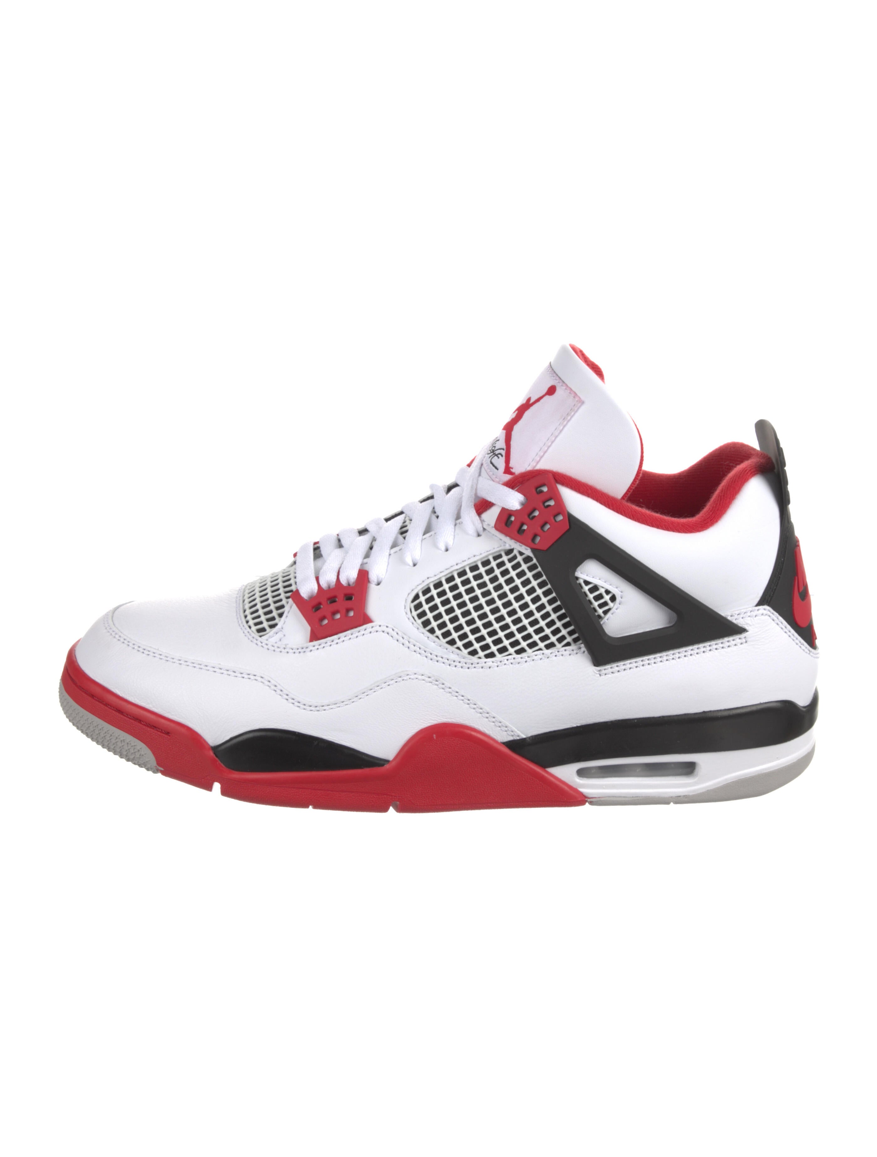 Jordan 4 Retro Fire Red Sneakers - White Sneakers, Shoes - WJORA49650 ...