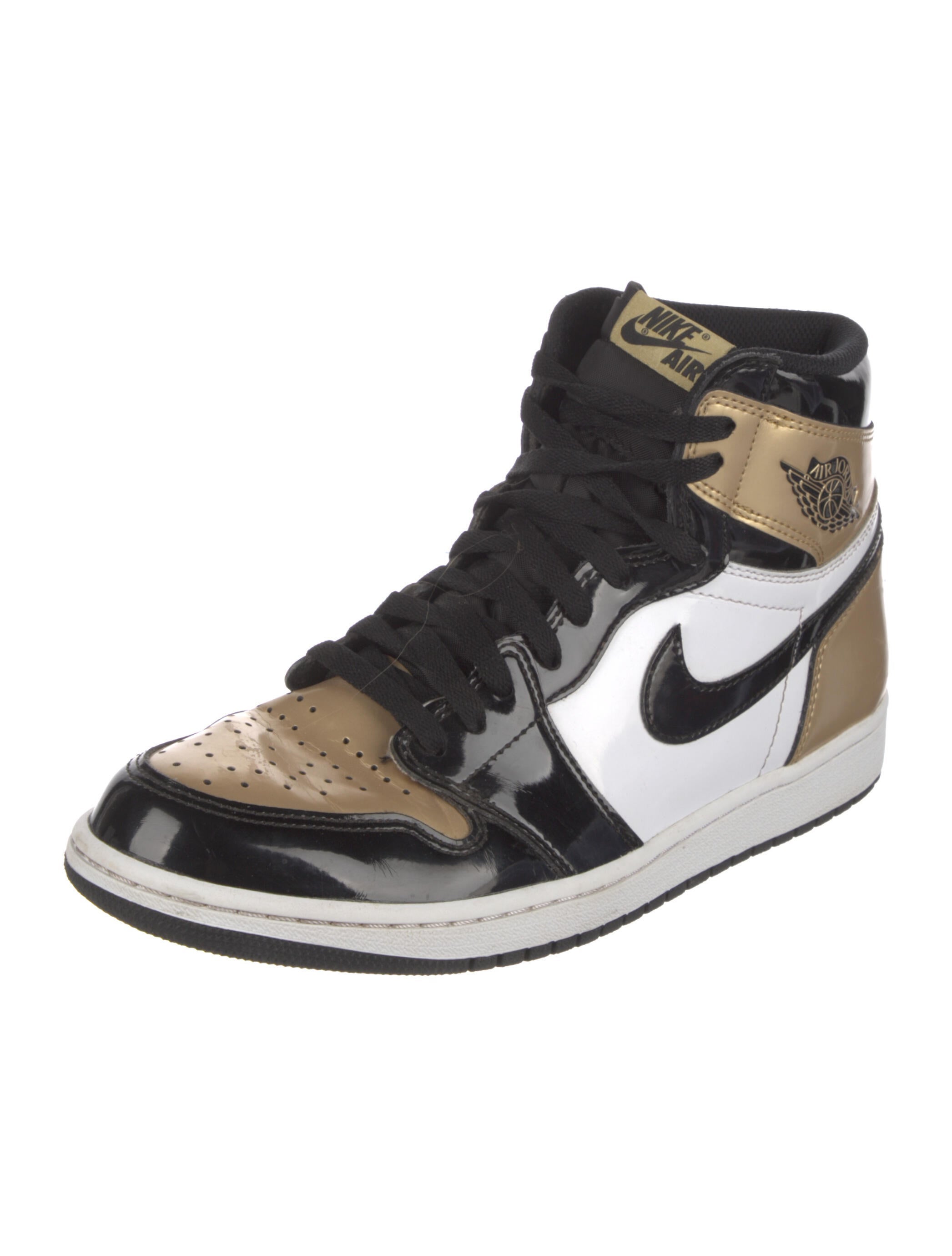 Jordan 1 Retro High NRG Patent Gold Toe Sneakers - Gold Sneakers, Shoes ...