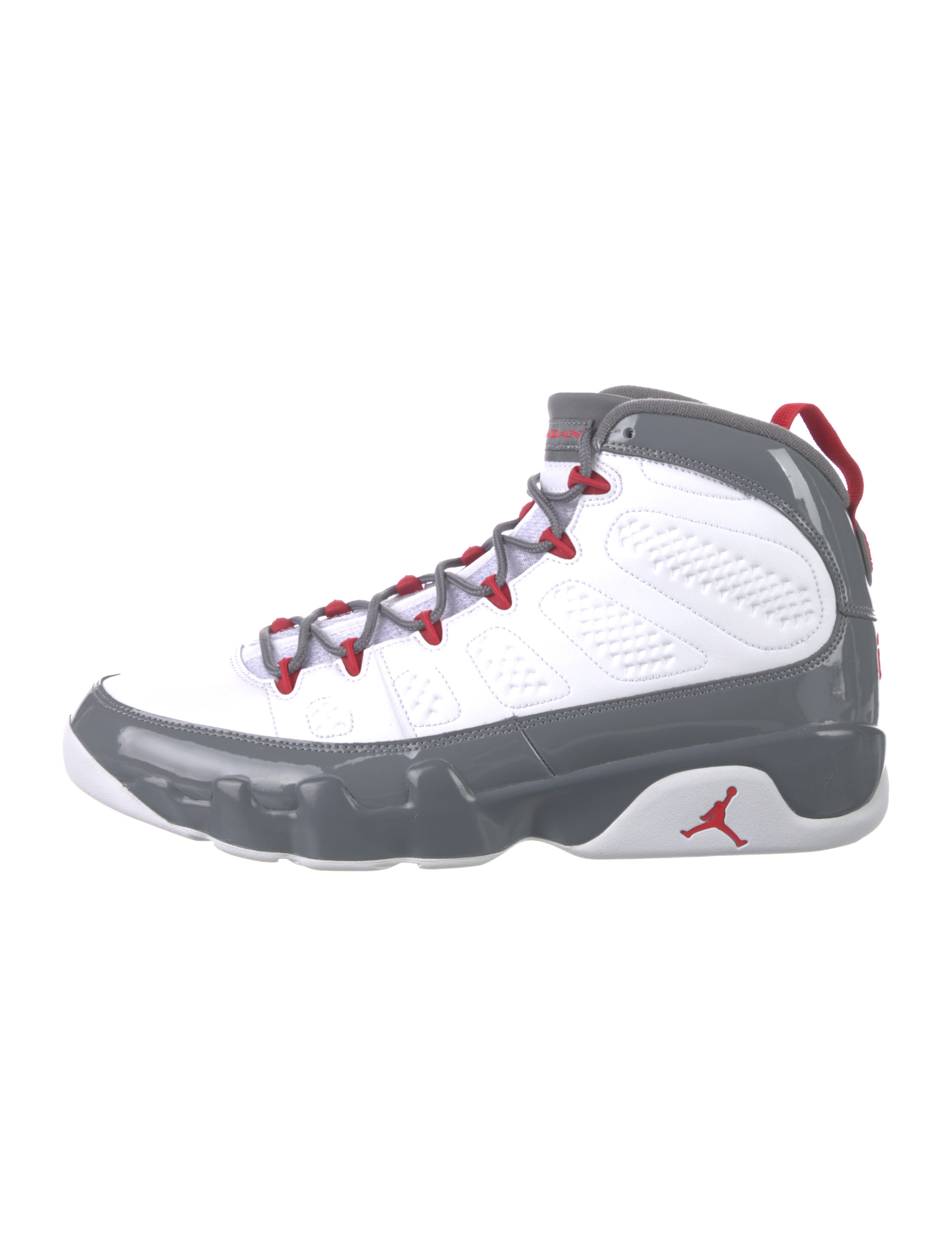 Jordan 9 Retro 'Fire Red' Sneakers - Grey Sneakers, Shoes - WJORA61402 ...
