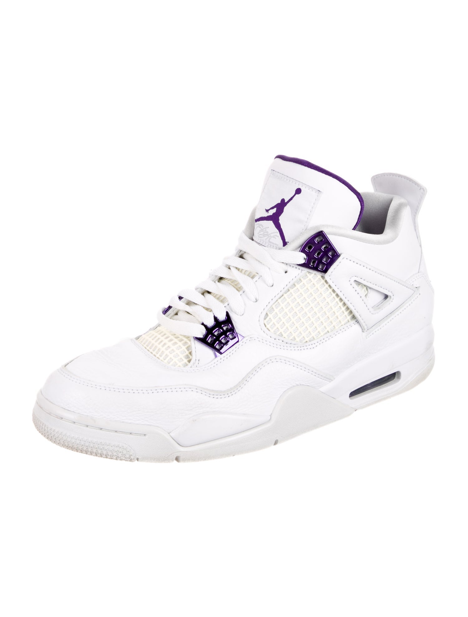 Jordan 4 Retro 'Metallic Purple' Sneakers - White Sneakers, Shoes ...