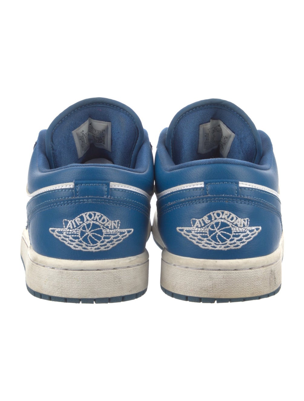 Jordan Leather Colorblock Pattern Athletic Sneakers - Blue Sneakers ...