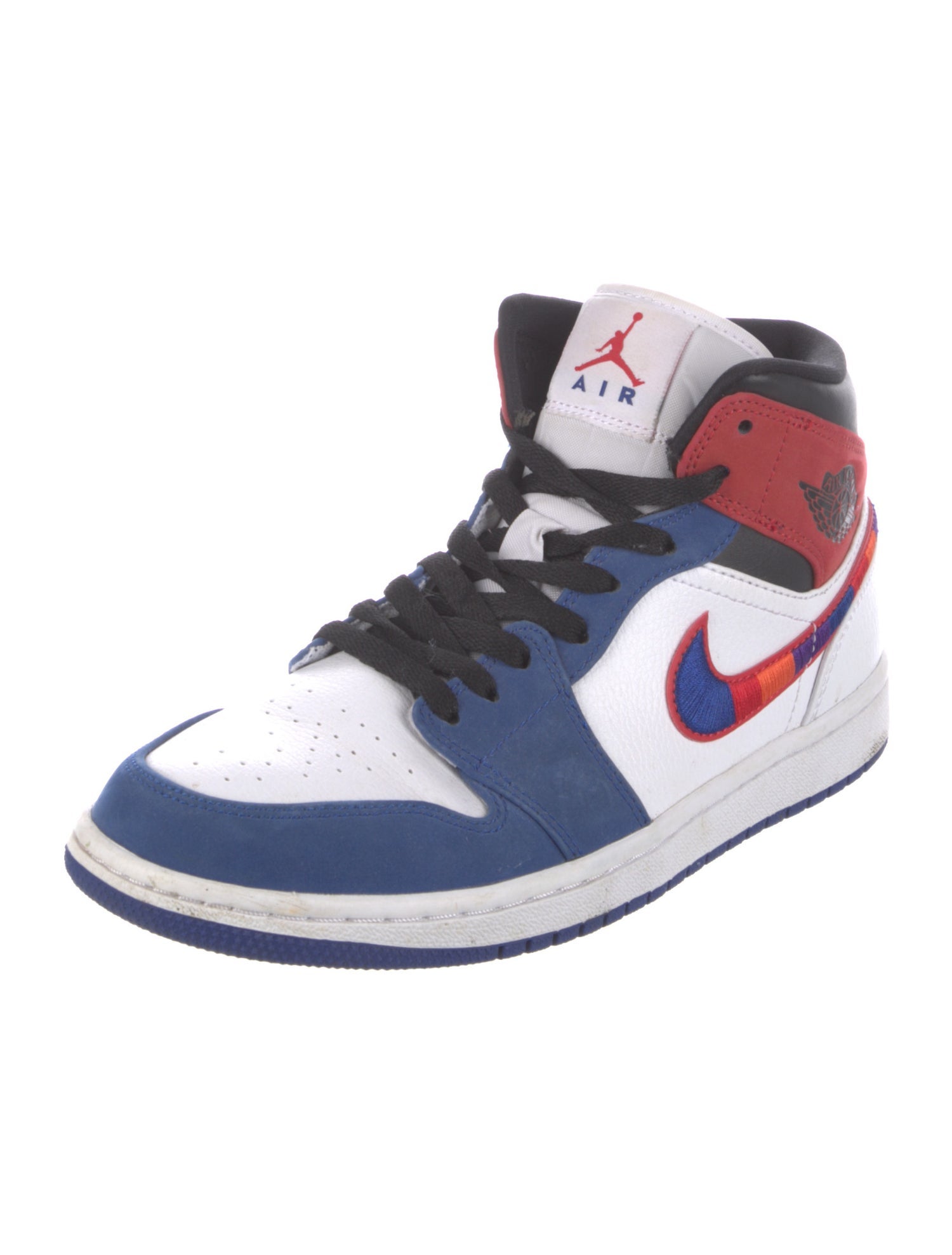 Jordan Jordan 1 Mid Multi-Color Swoosh Sneakers - Blue Sneakers, Shoes ...