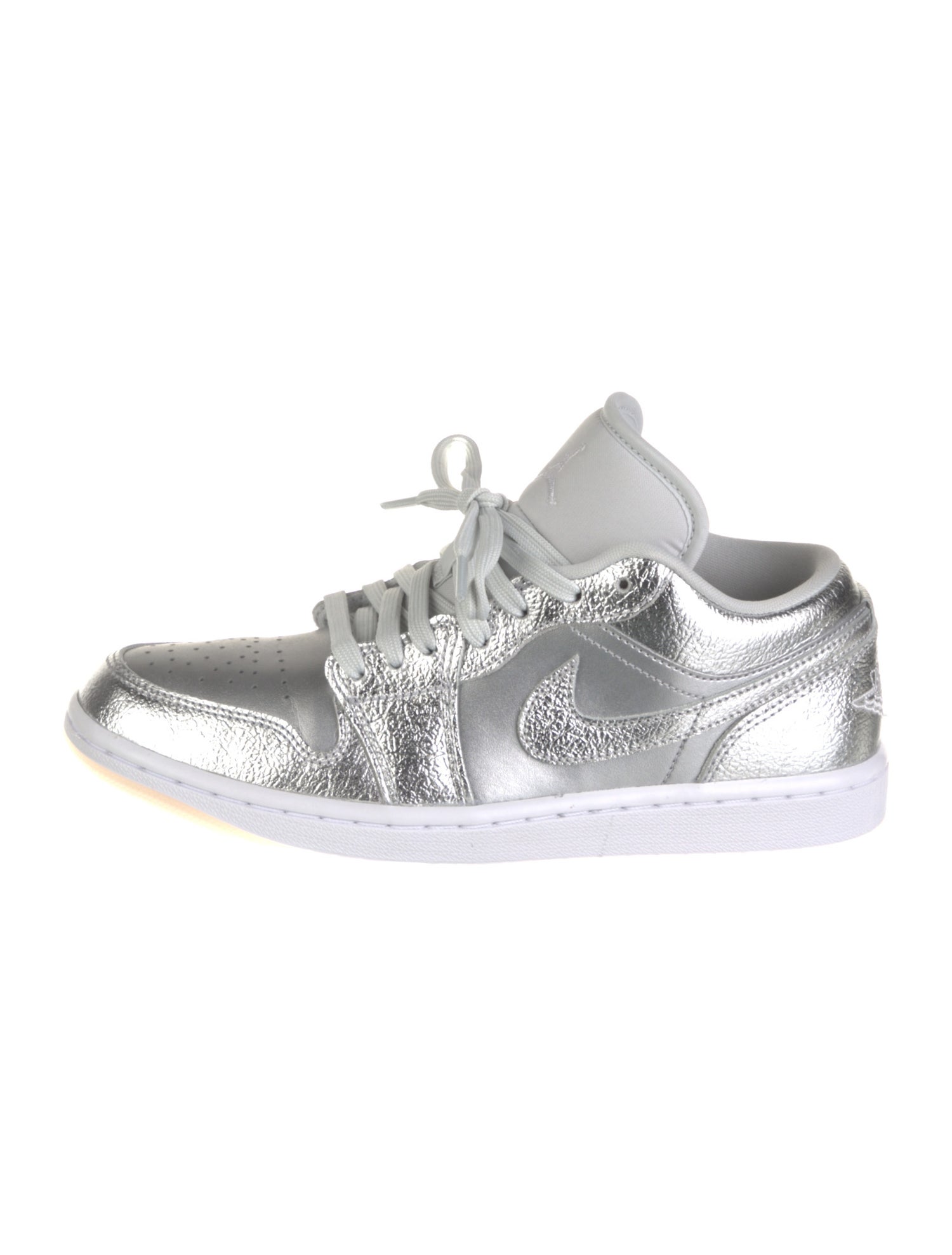 Jordan 1 Low SE Metallic Silver Sneakers - White Sneakers, Shoes ...