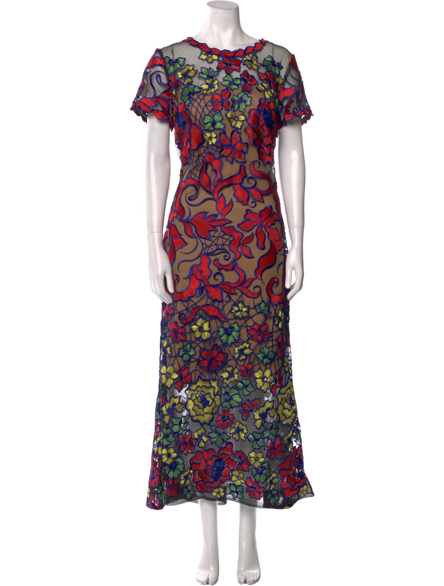 Beulah London Beulah Silk Long Dress - Green Dresses, Clothing ...