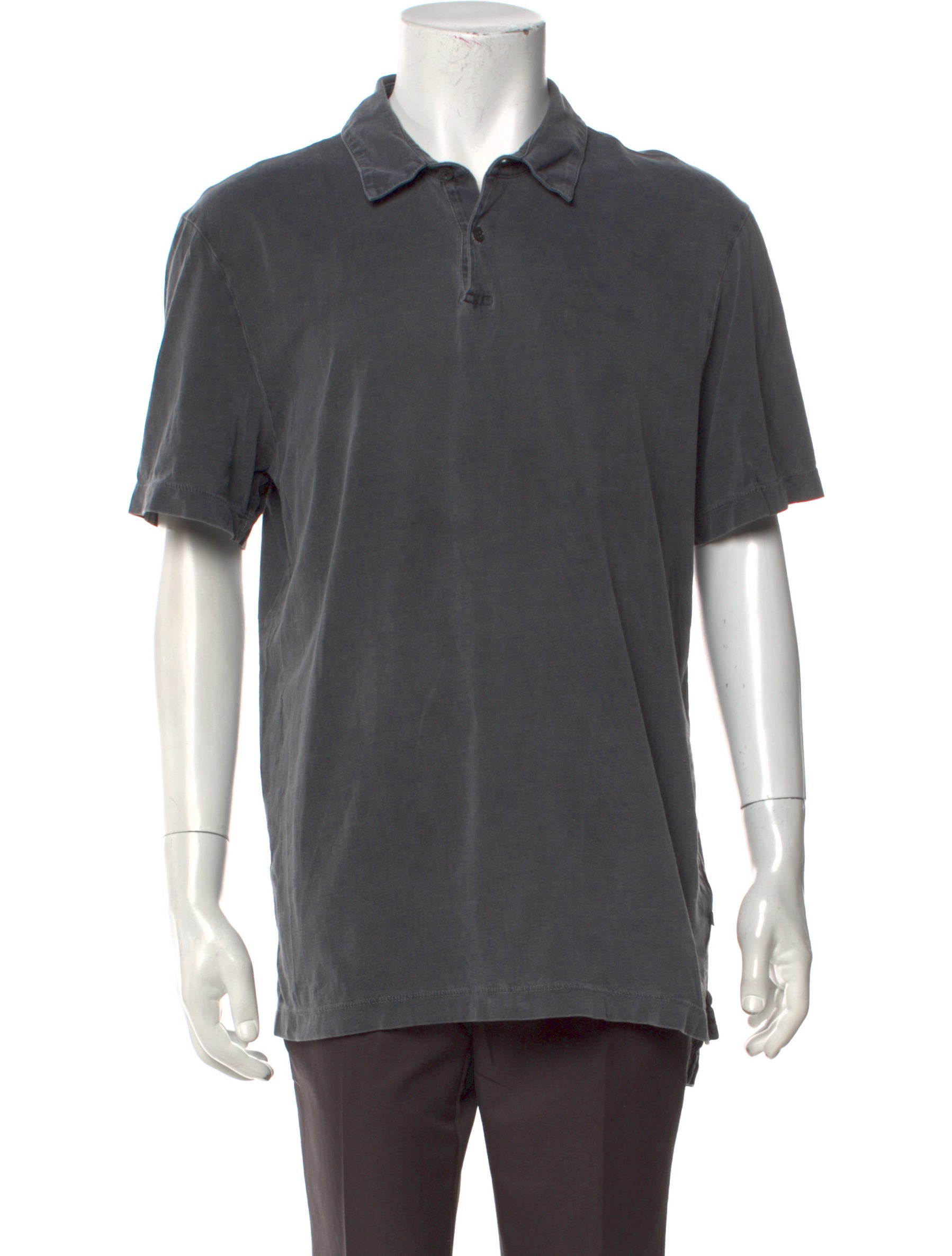 James Perse Collar Short Sleeve Polo Shirt - Grey Polos, Clothing ...