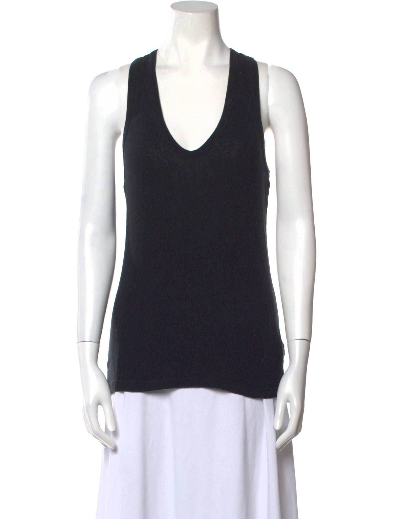 James Perse Scoop Neck Sleeveless Top - Black Tops, Clothing - WJP34478 ...