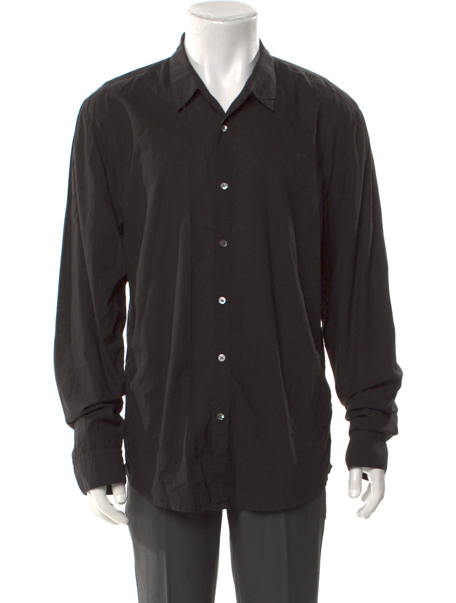 James Perse Long Sleeve Dress Shirt - Black Dress Shirts, Clothing ...