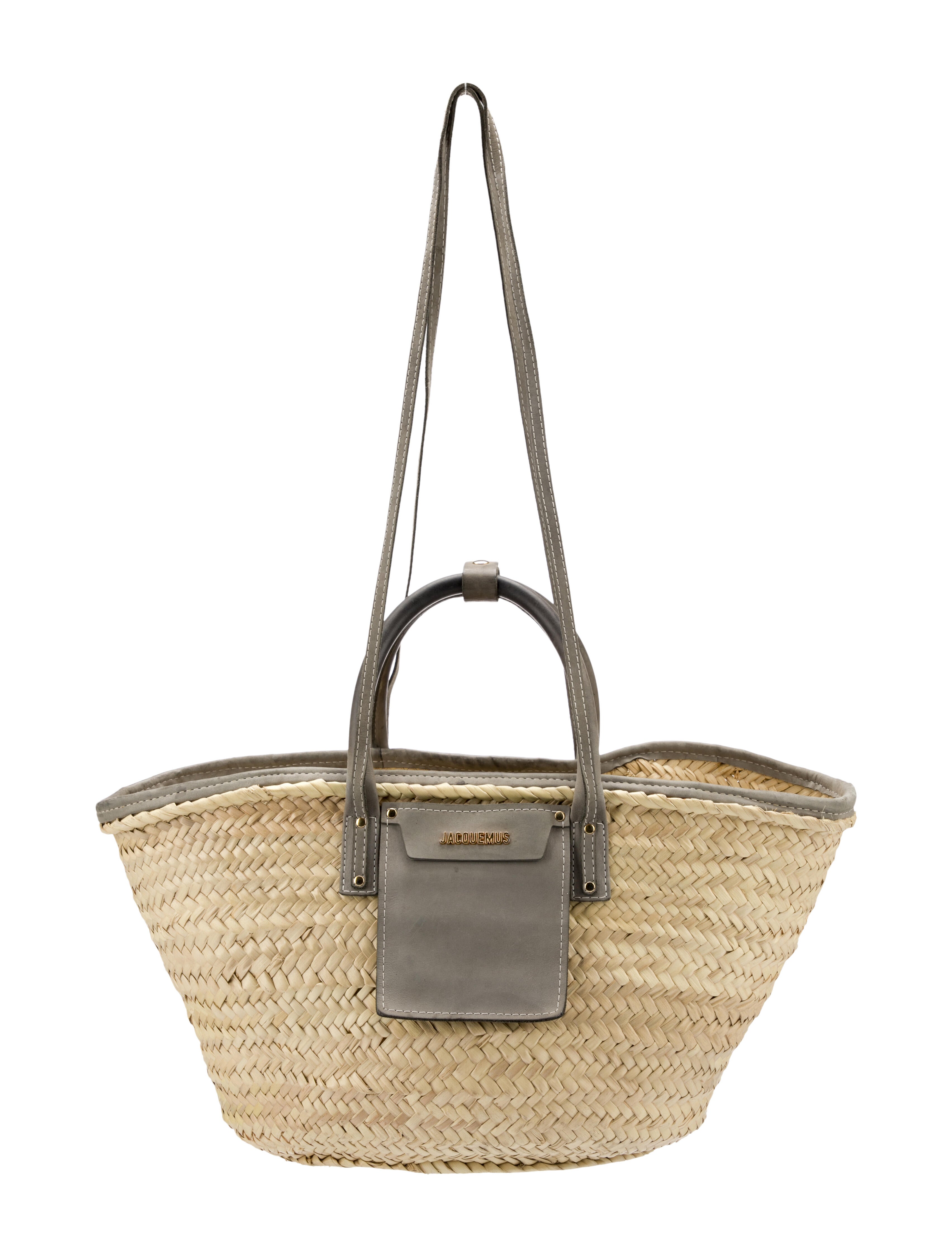 Tory Burch Straw Leather Trimmed Tote - Metallic Totes, Handbags ...