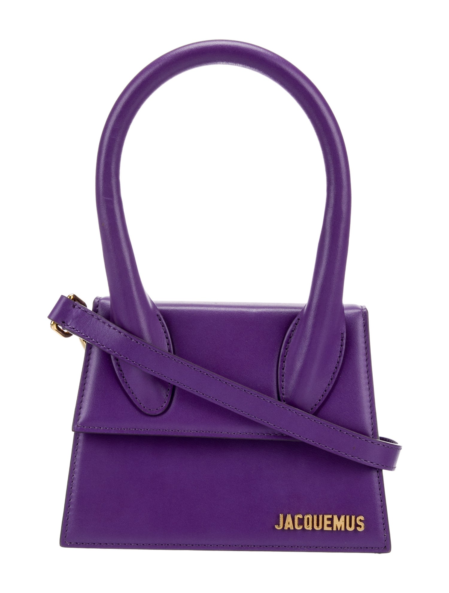 Jacquemus Leather Shoulder Bag - Purple Shoulder Bags, Handbags ...