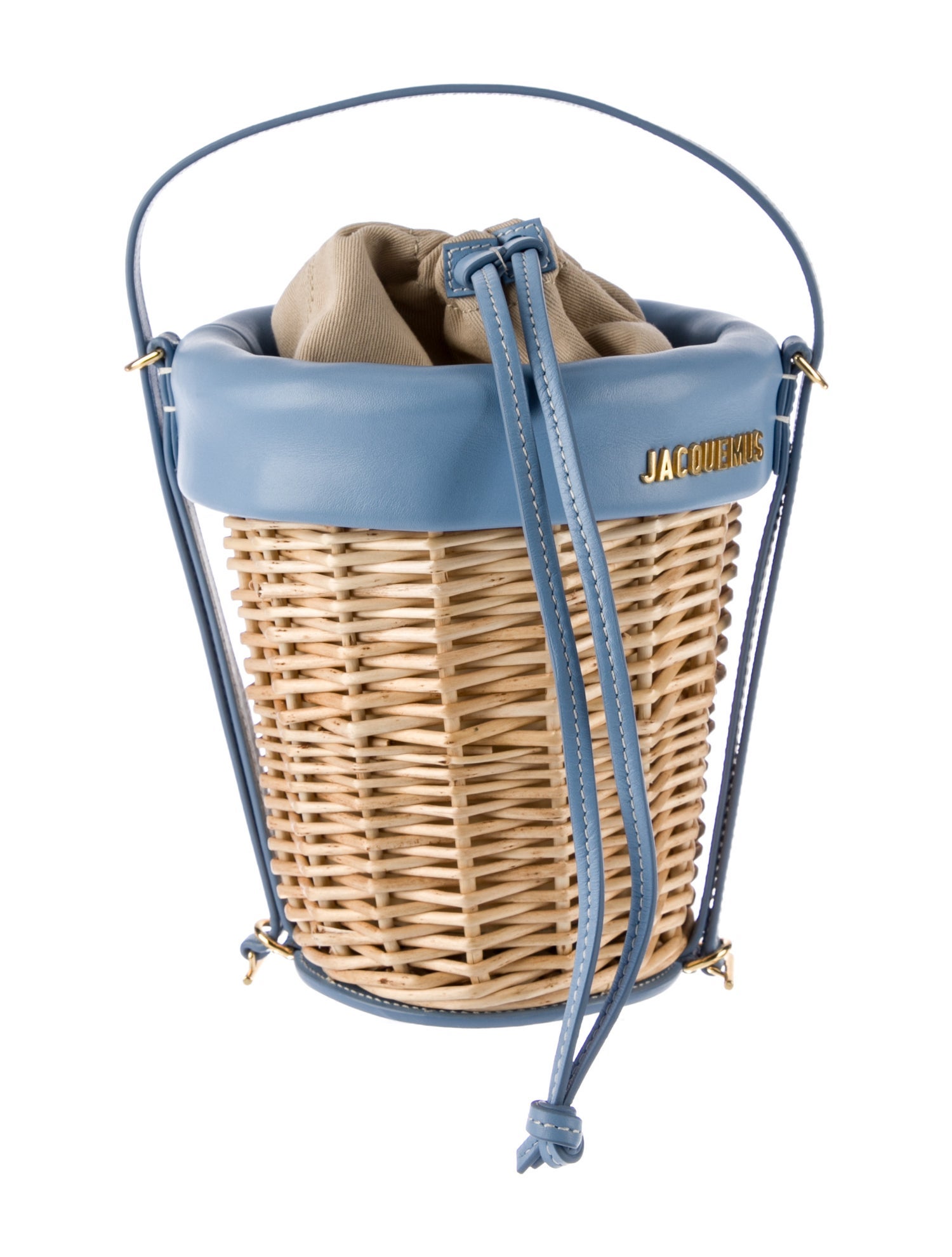 Jacquemus Wicker Bucket Bag - Blue Bucket Bags, Handbags - WJQ54378 ...