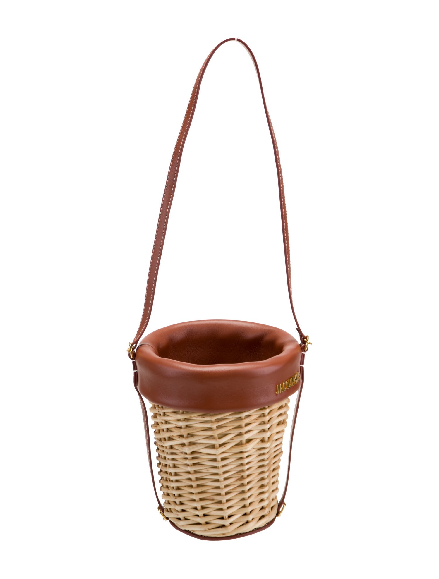 Jacquemus Wicker Bucket Bag - Brown Bucket Bags, Handbags - WJQ57403 ...