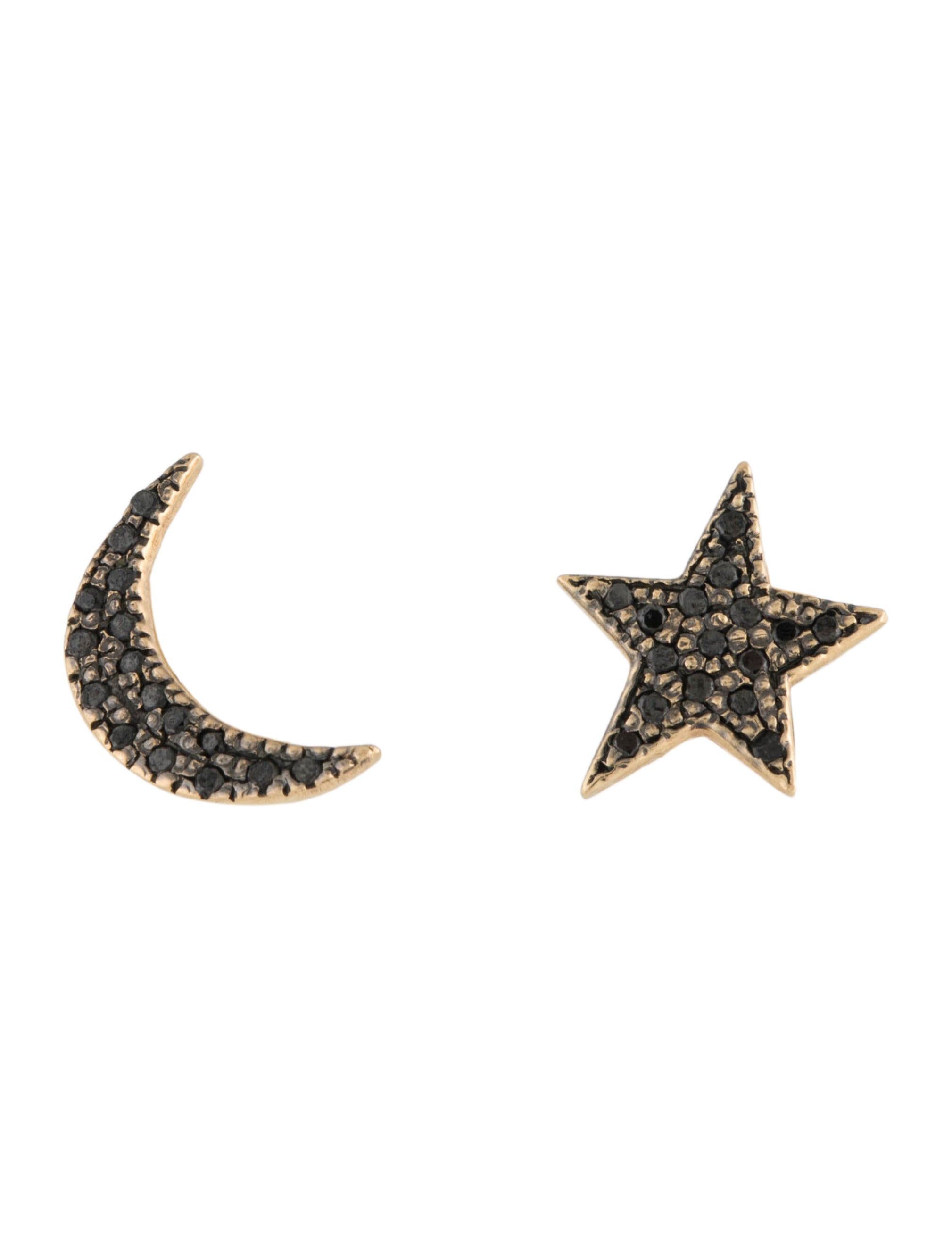 Jennifer Fisher 14K Diamond Star & Moon Studs - 14K Yellow Gold Stud, Earrings - WJR24233 | The ...