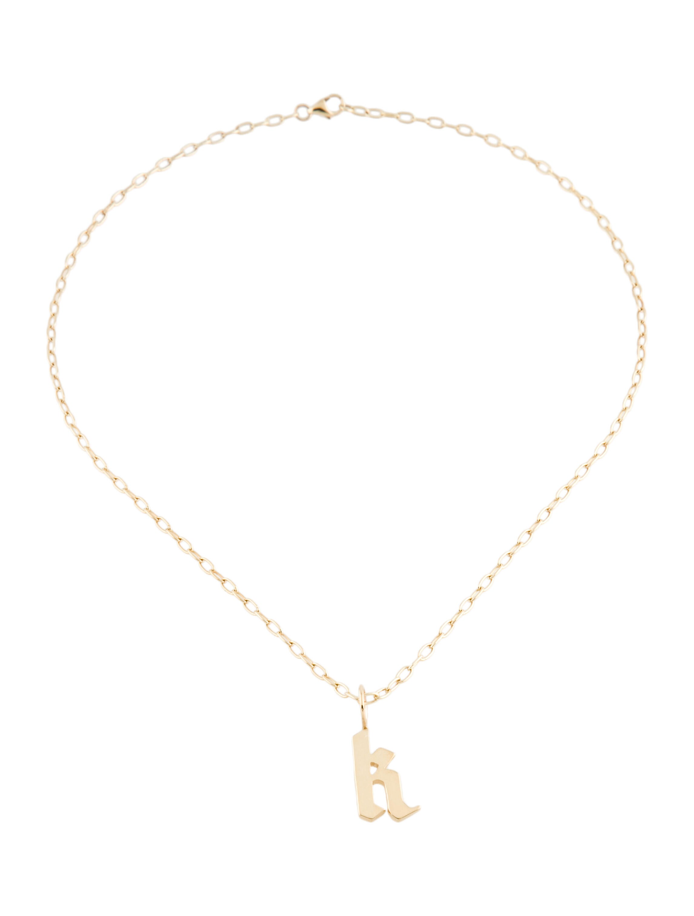 Jennifer Fisher 14K Medium Gothic Letter 'k' Pendant Necklace - 14K ...