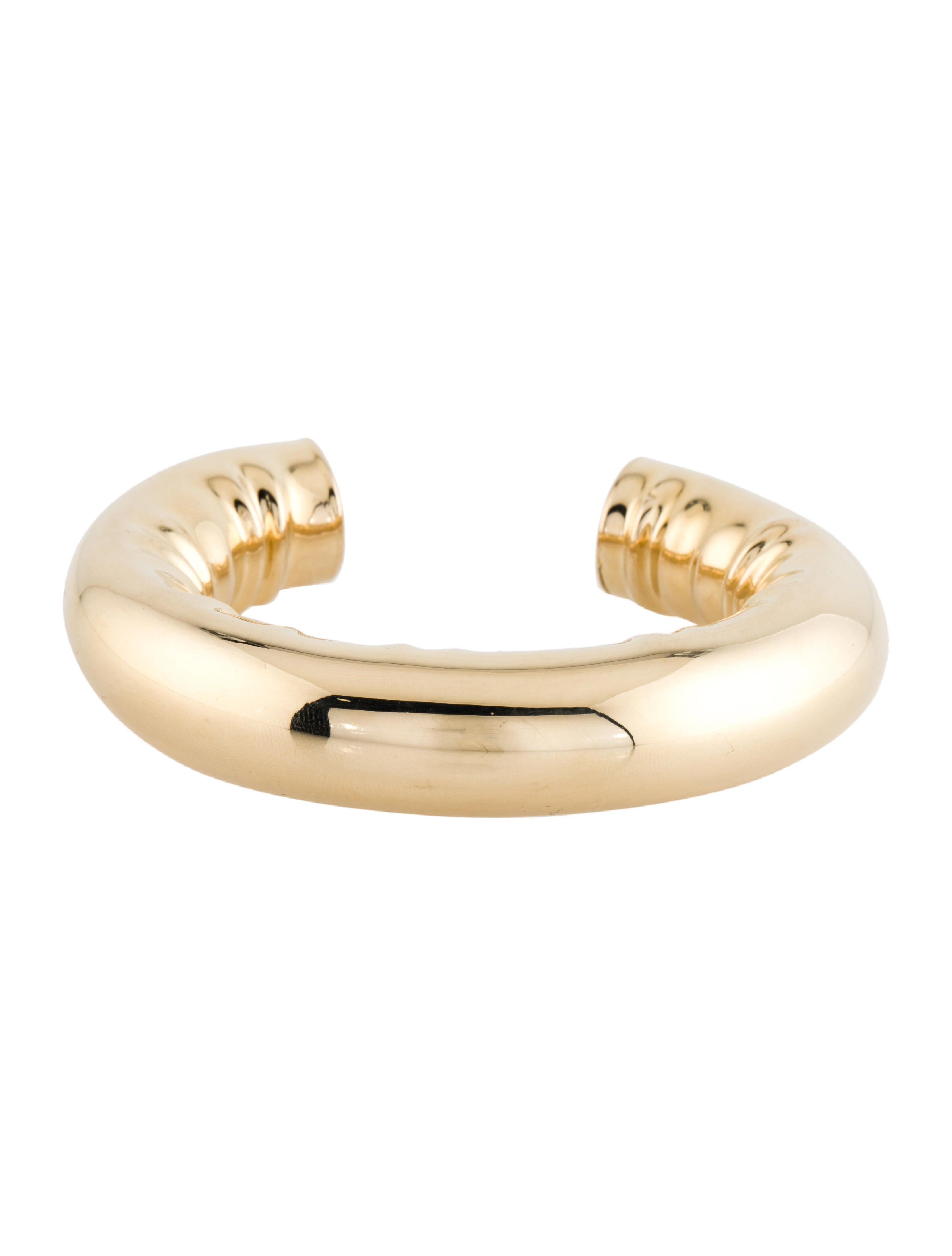 Jennifer Fisher Textured Hollow Cuff Bracelet - Gold-Tone Metal Cuff ...