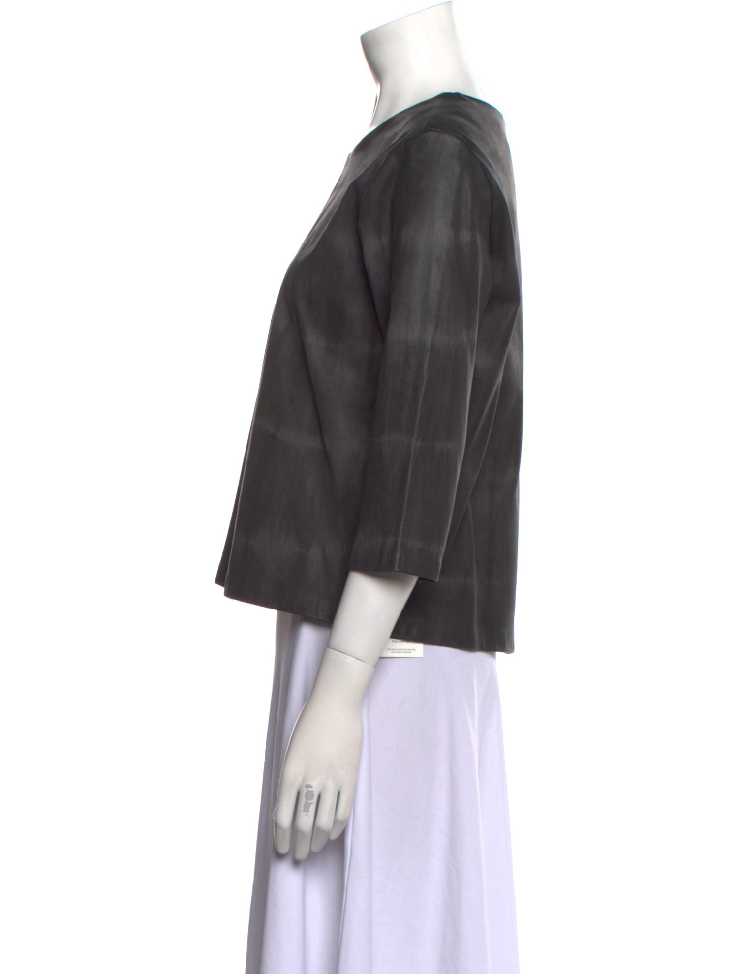 Jarbo Leather Scoop Neck Crop Top - Grey Tops, Clothing - WJRBO21631 ...