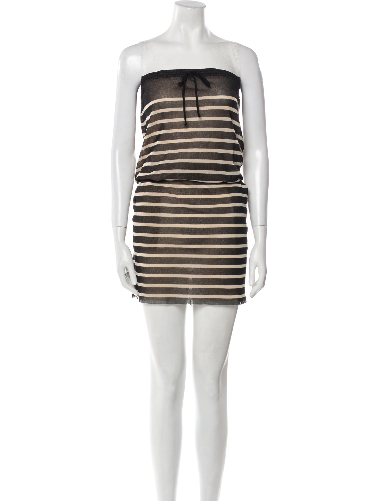 Jean Paul Gaultier Soleil Striped Mini Dress - Black Dresses, Clothing ...