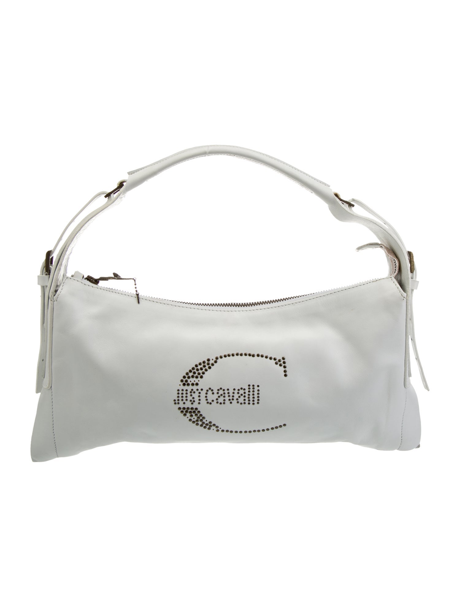 Just Cavalli Studded Logo Shoulder Bag - White Shoulder Bags, Handbags ...