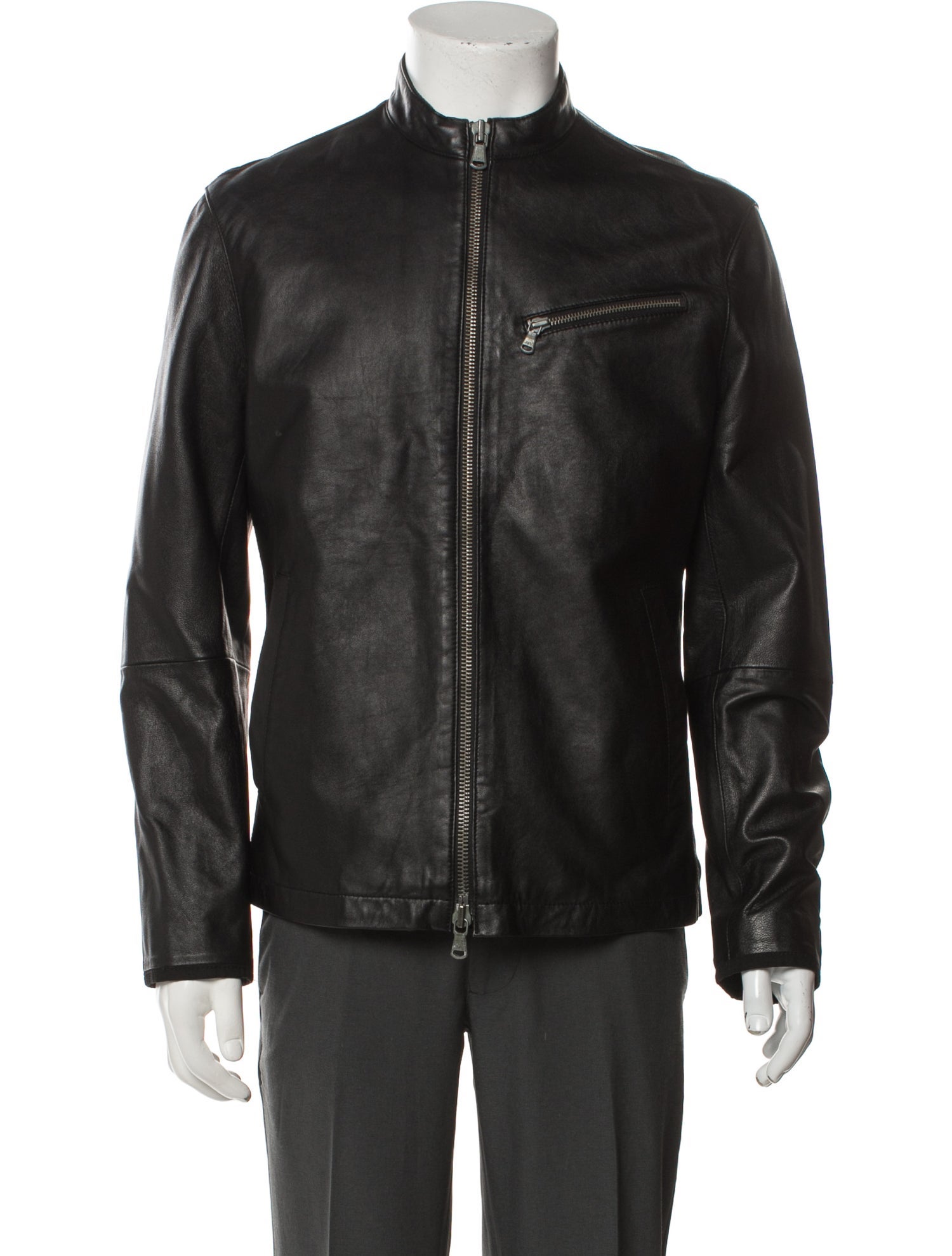 John Varvatos Goat Leather Utility Jacket - Black Outerwear, Clothing ...