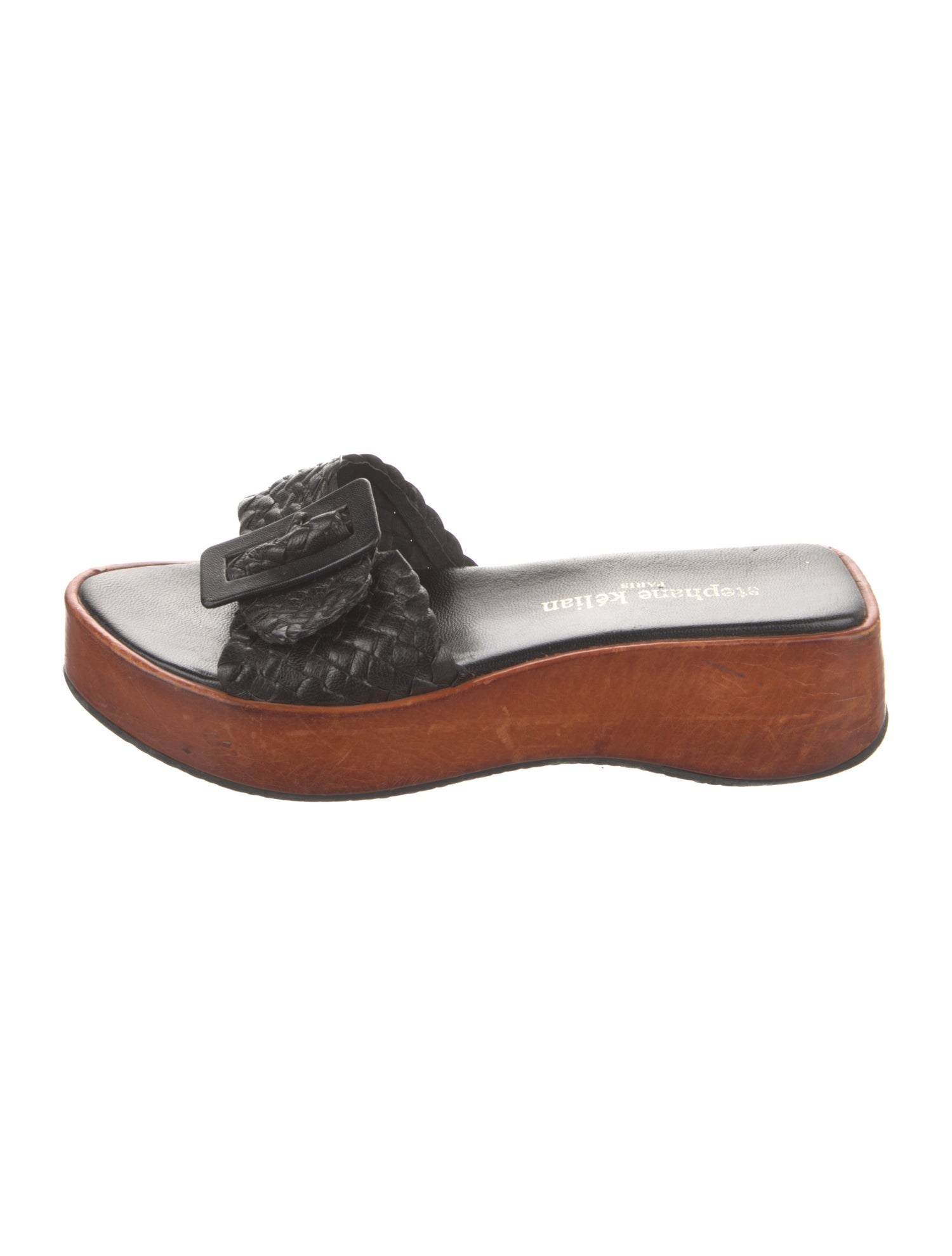 Stephane Kélian Leather Braided Accents Slides - Black Sandals, Shoes ...