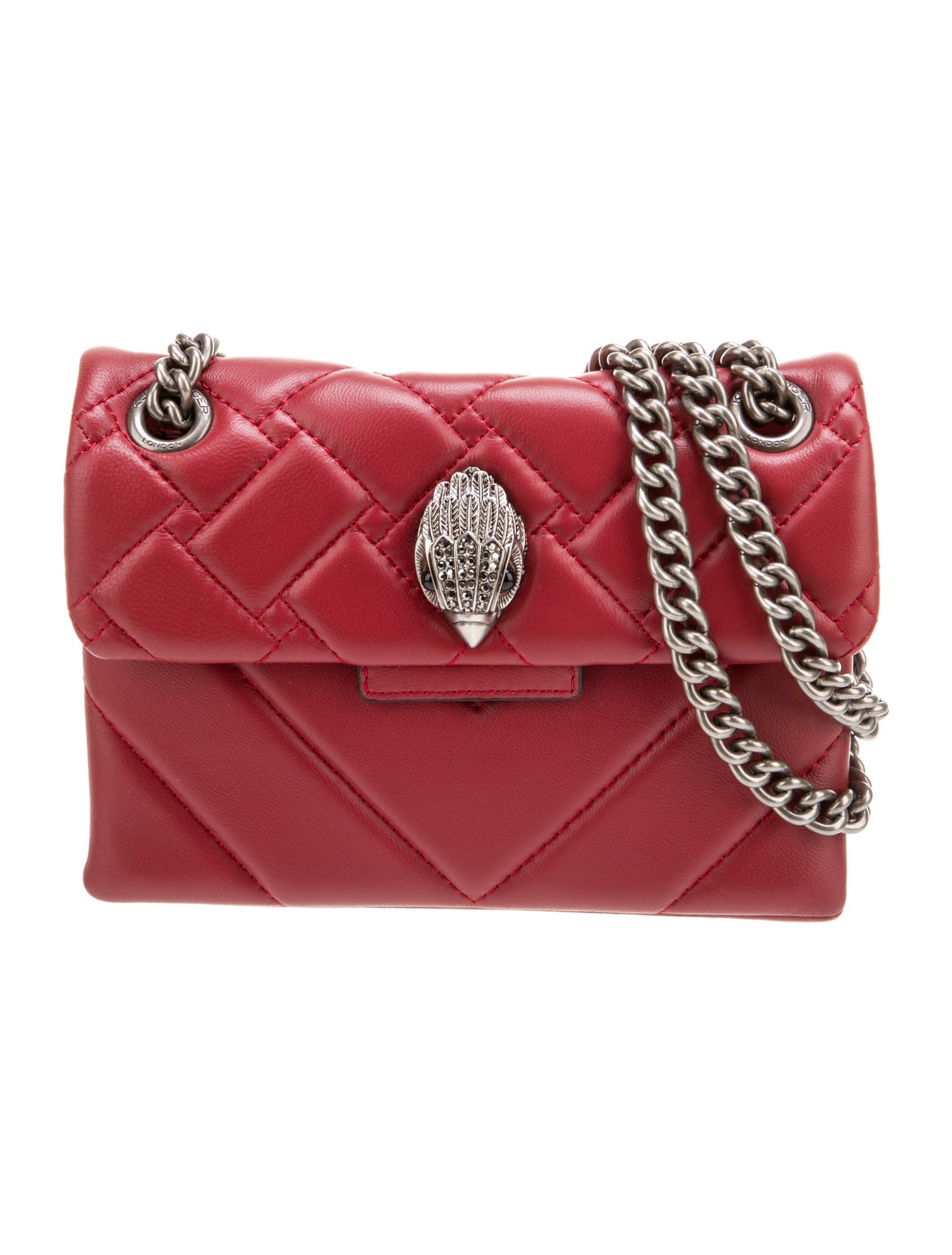 Kurt Geiger Leather Shoulder Bag - Red Shoulder Bags, Handbags ...