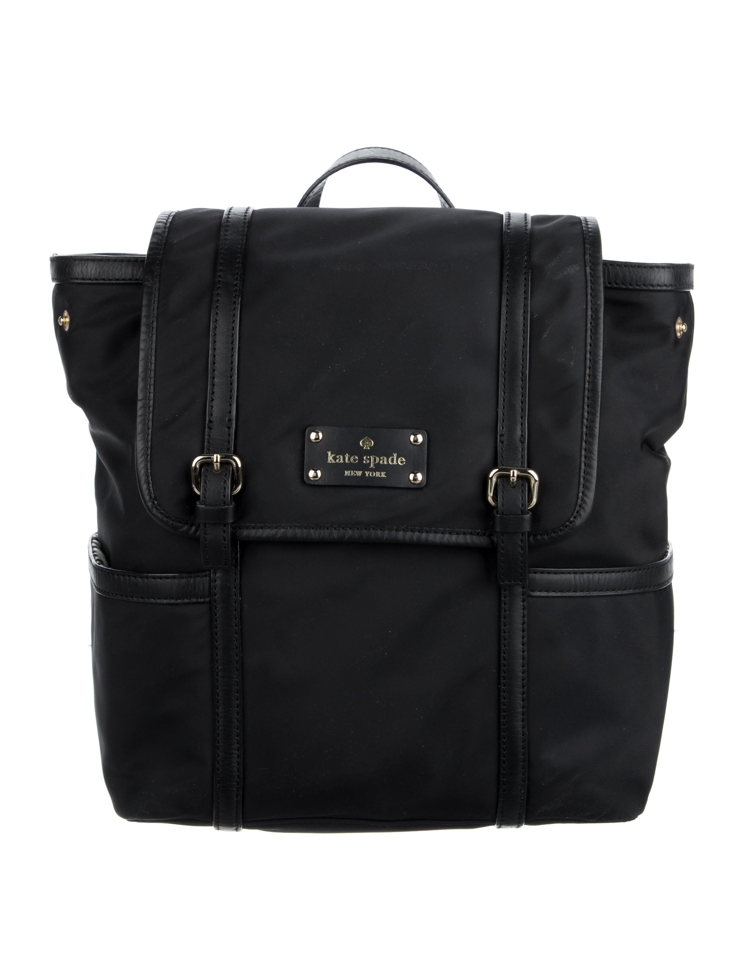 Kate Spade New York Leather-Trimmed Nylon Backpack - Black Backpacks ...