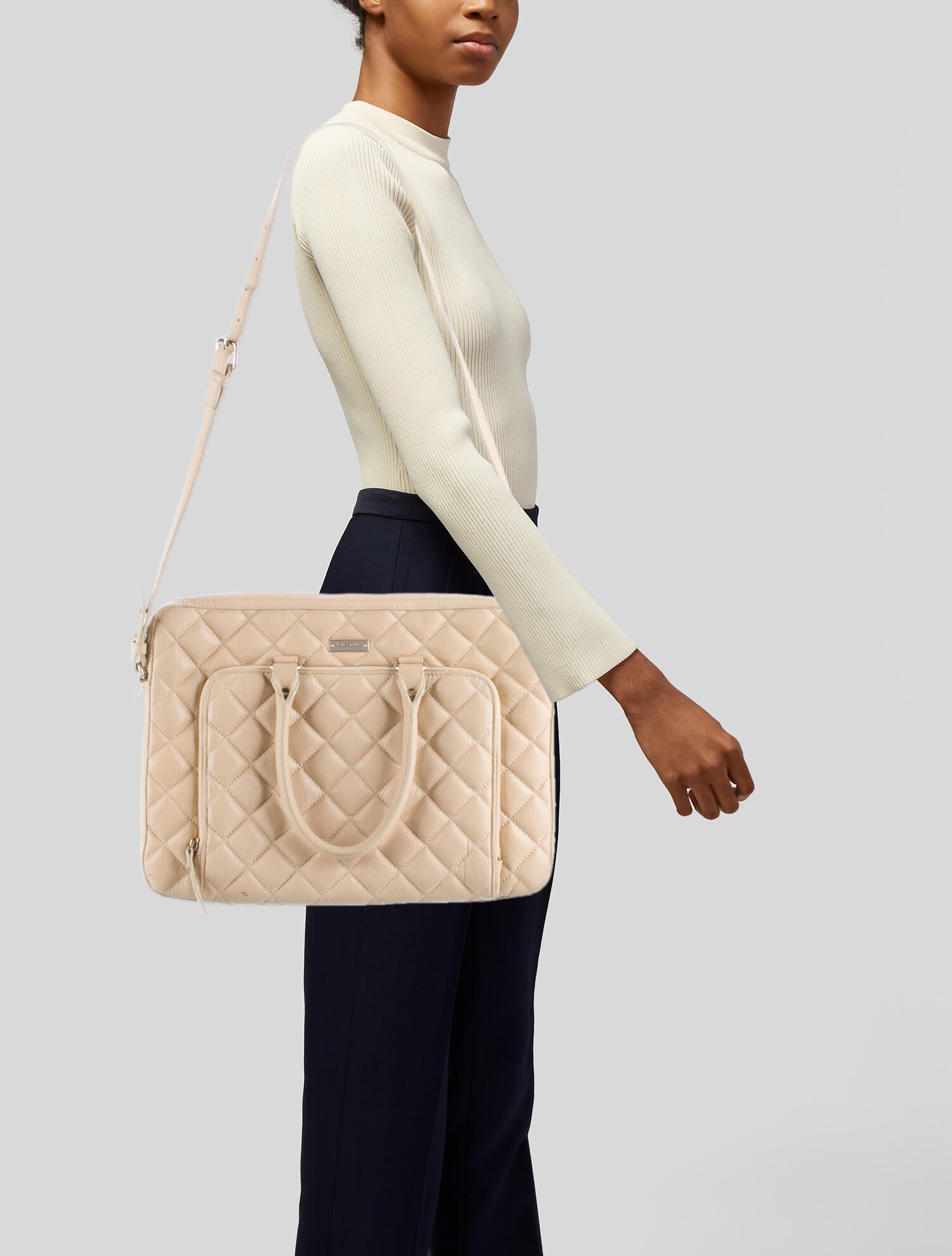 Kate Spade New York Leather Universal Laptop Bag - Neutrals Crossbody ...