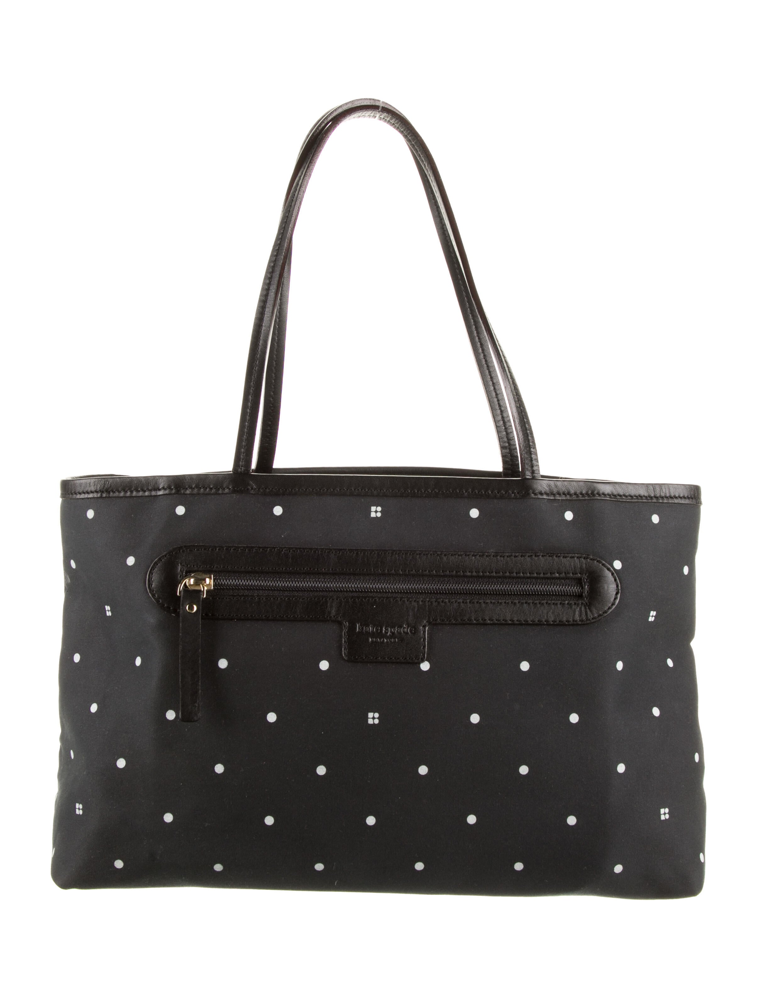 Kate Spade New York Leather-Trimmed Polka Dot Shoulder Bag - Black ...