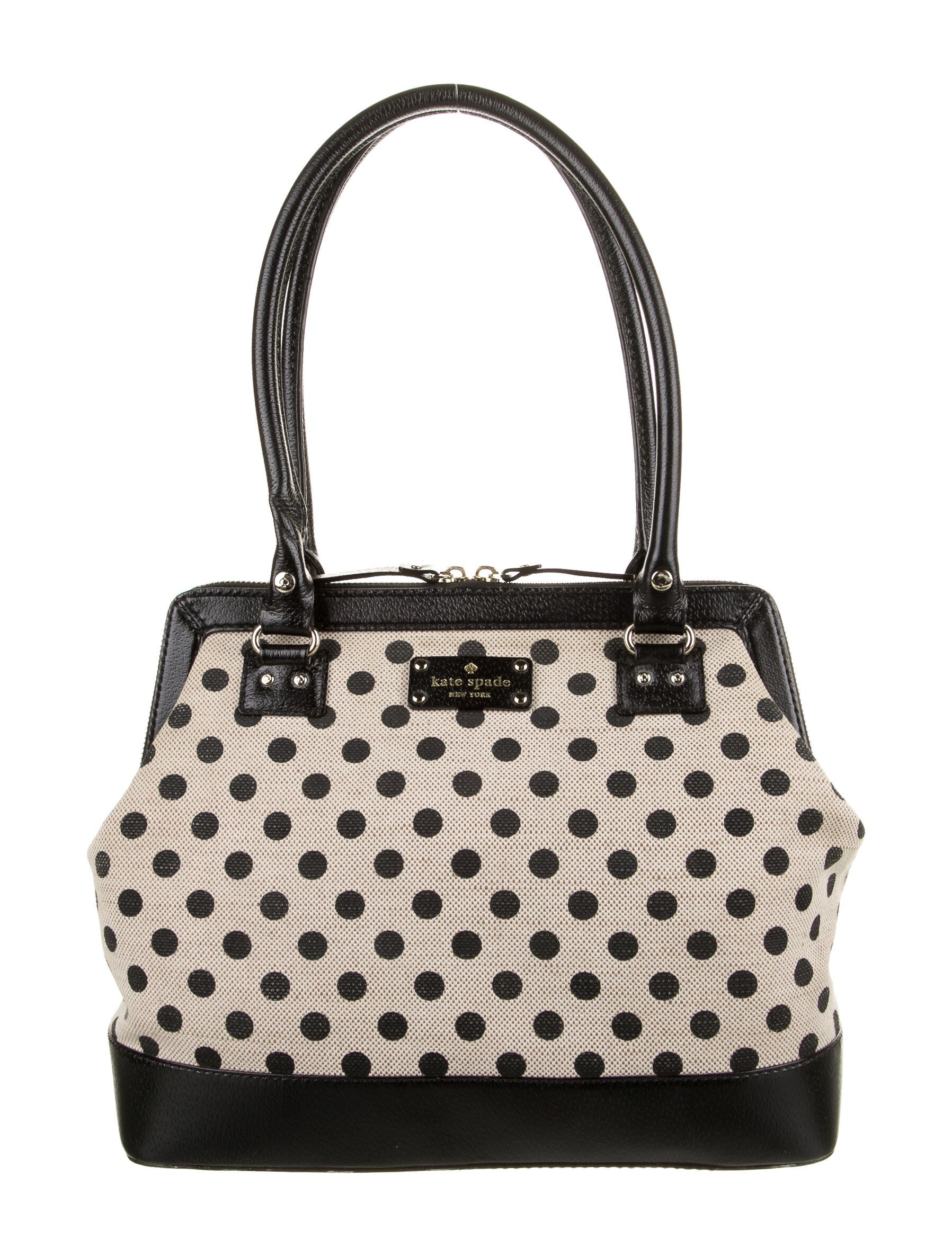 Kate Spade New York Canvas Leather-Trimmed Shoulder Bag - Black ...
