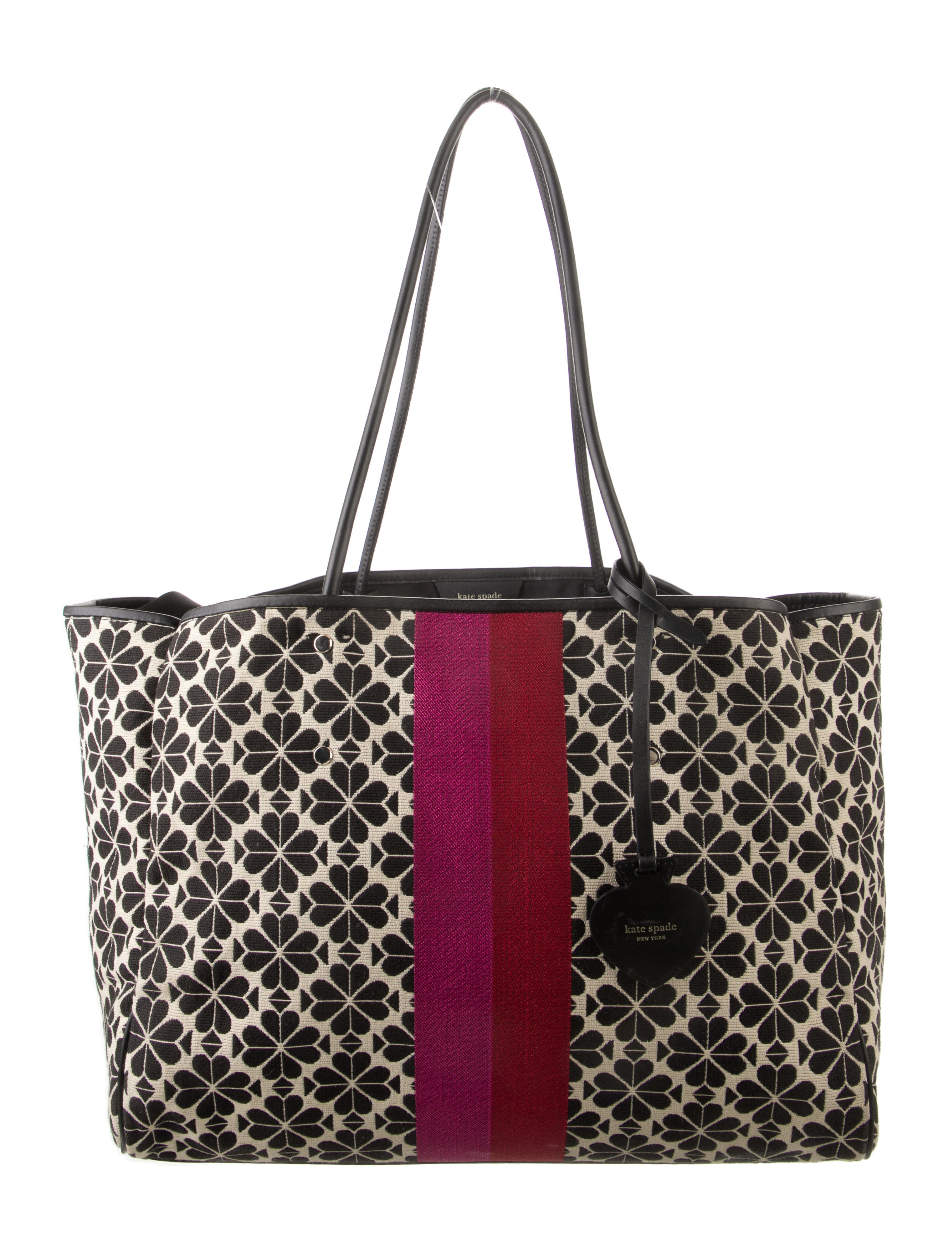 Kate Spade New York Leather Trimmed Canvas Tote Bag - Black Totes ...