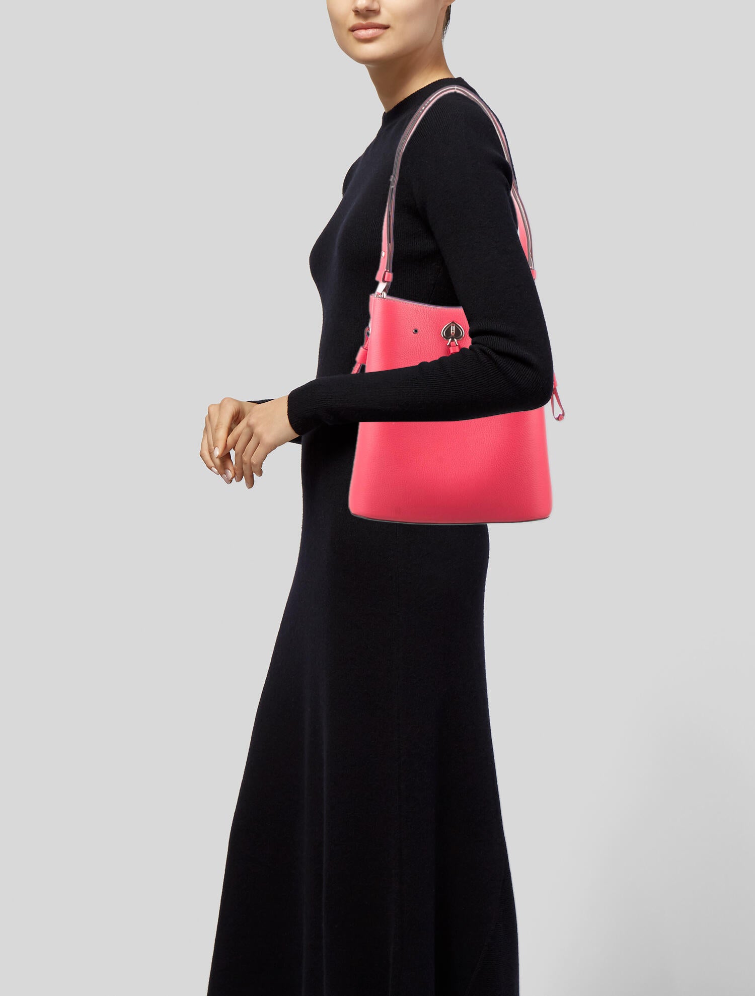 Kate Spade New York Leather Drawstring Bucket Bag - Pink Bucket Bags ...