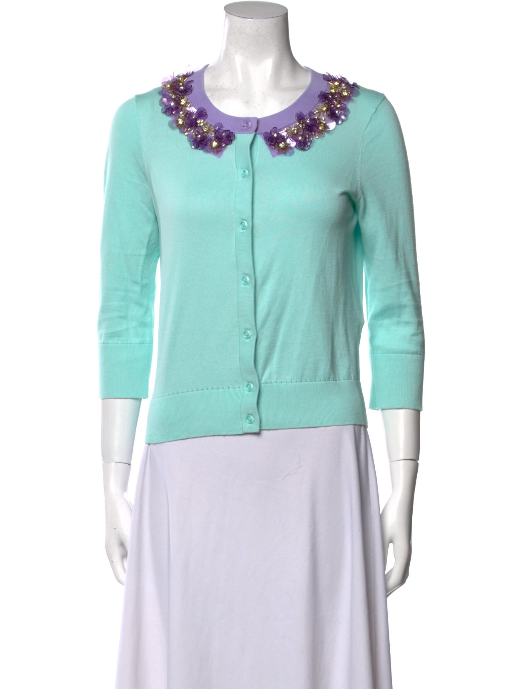 Kate Spade New York Floral Intarsia Long Sleeve Sweater w/ Tags - Blue ...